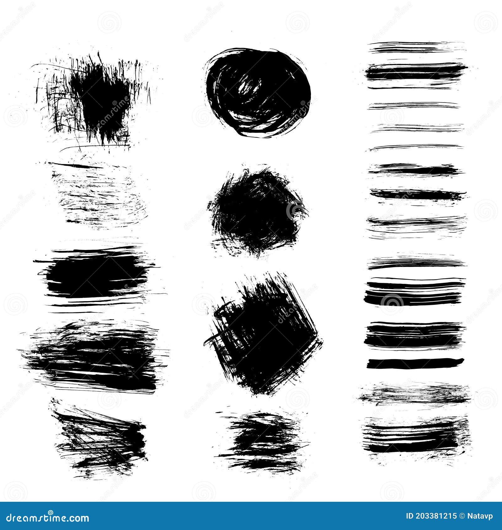 Grunge Textures Hand Drawn Ink. Vector Stock Vector - Illustration of ...