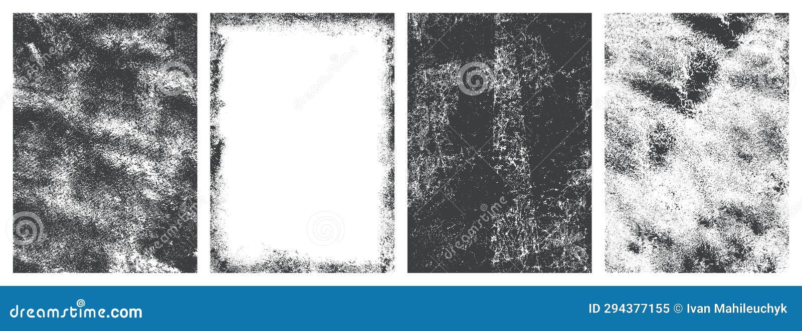 Grunge Textures Set Sticker Monochrome Stock Vector - Illustration of ...