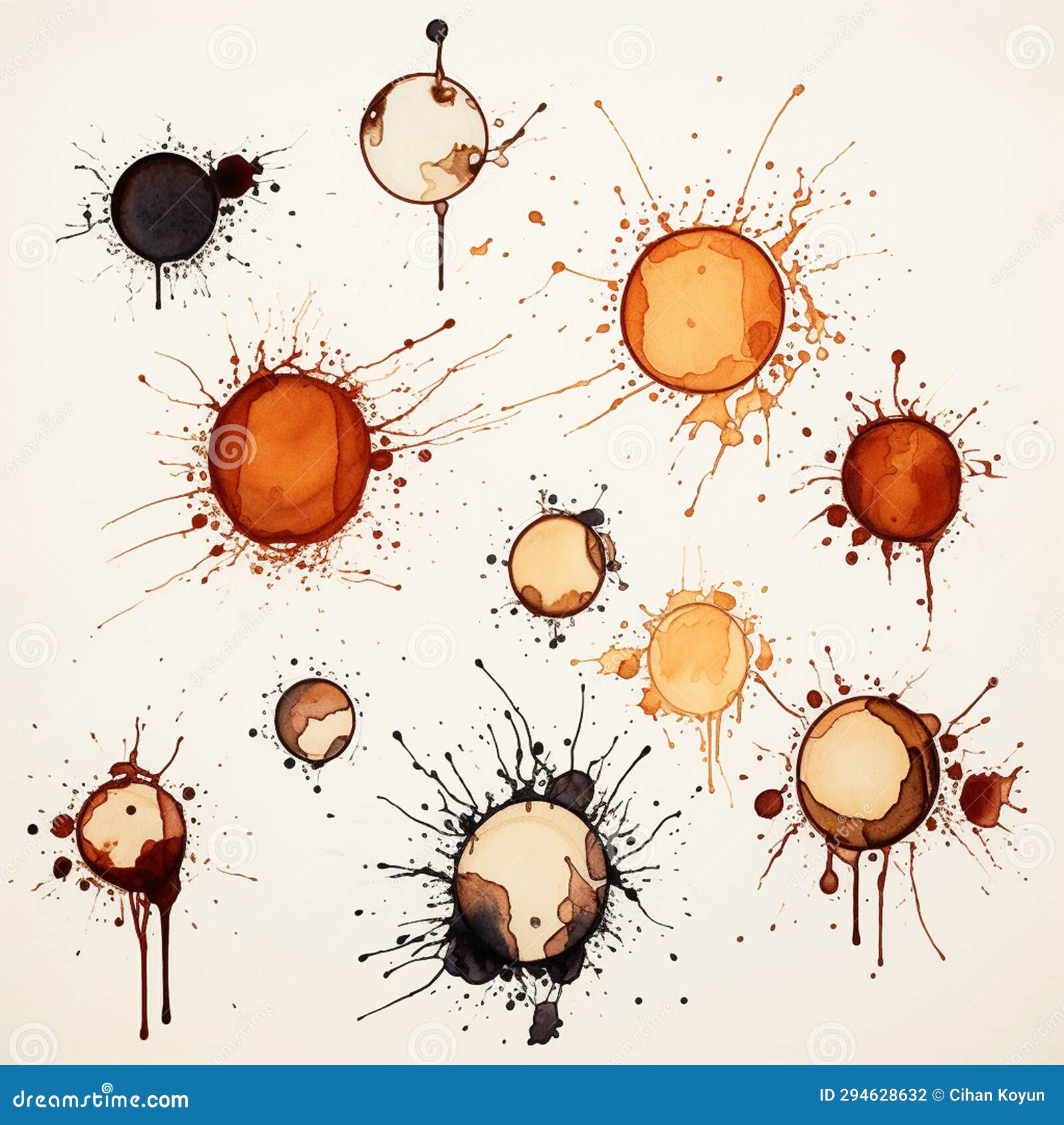 Grunge Textures with Splats and Drips of Color Stock Illustration ...