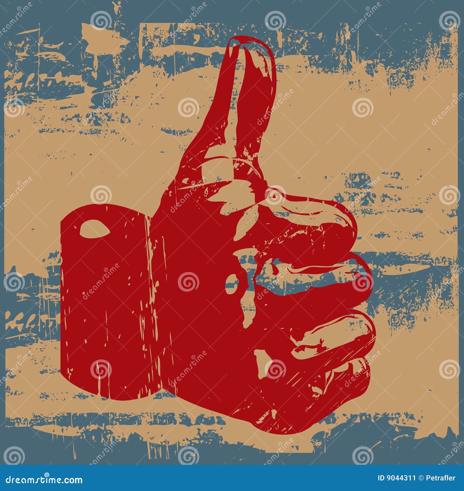 Grunge Thumbs Up stock vector. Illustration of graphic - 9044311