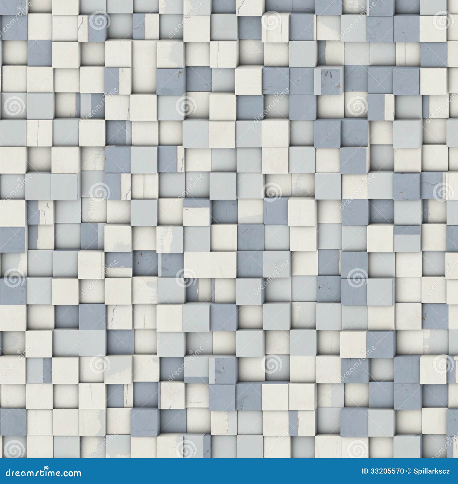 Grunge Tile Mosaic Pattern Backdrop in Blue White Stock Illustration ...