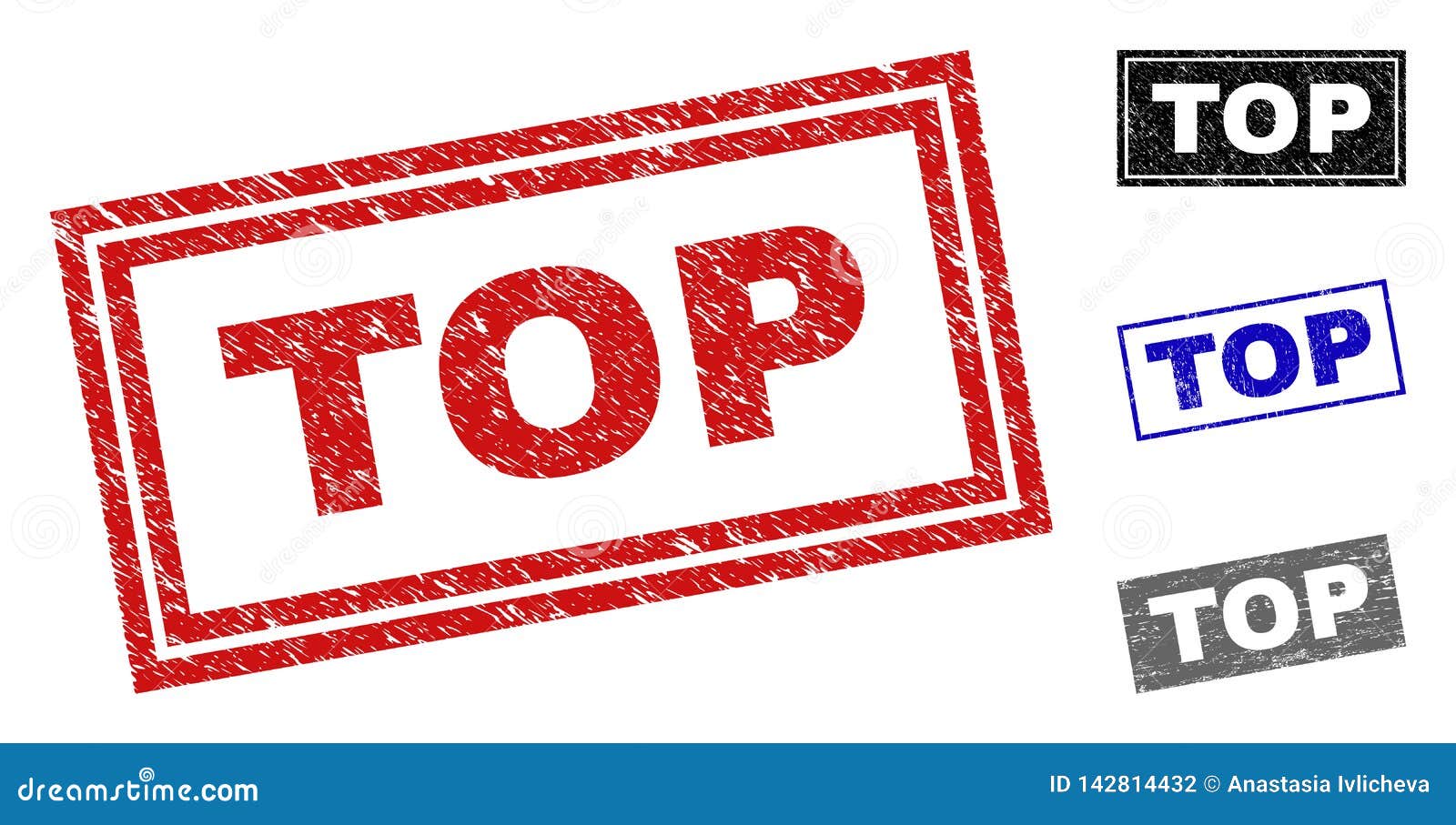 Grunge TOP Scratched Rectangle Watermarks Stock Vector - Illustration ...