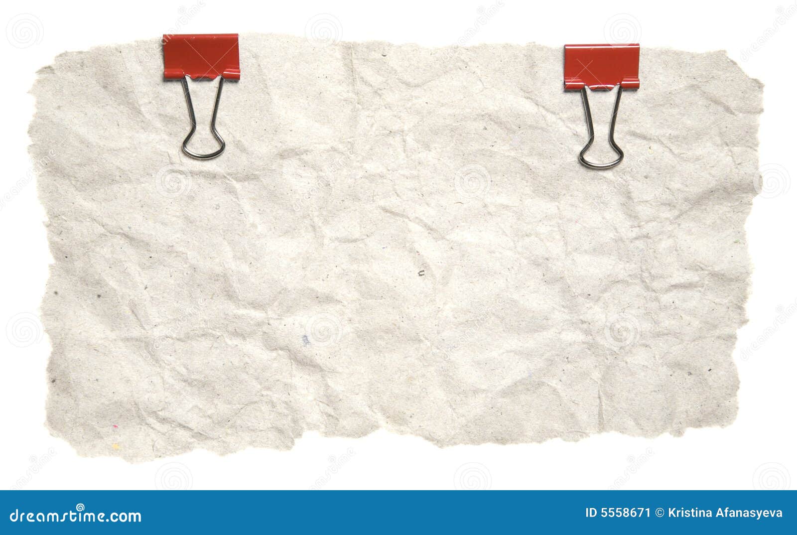 Grunge Torn Paper with Red Clips Stock Image - Image of paper ...