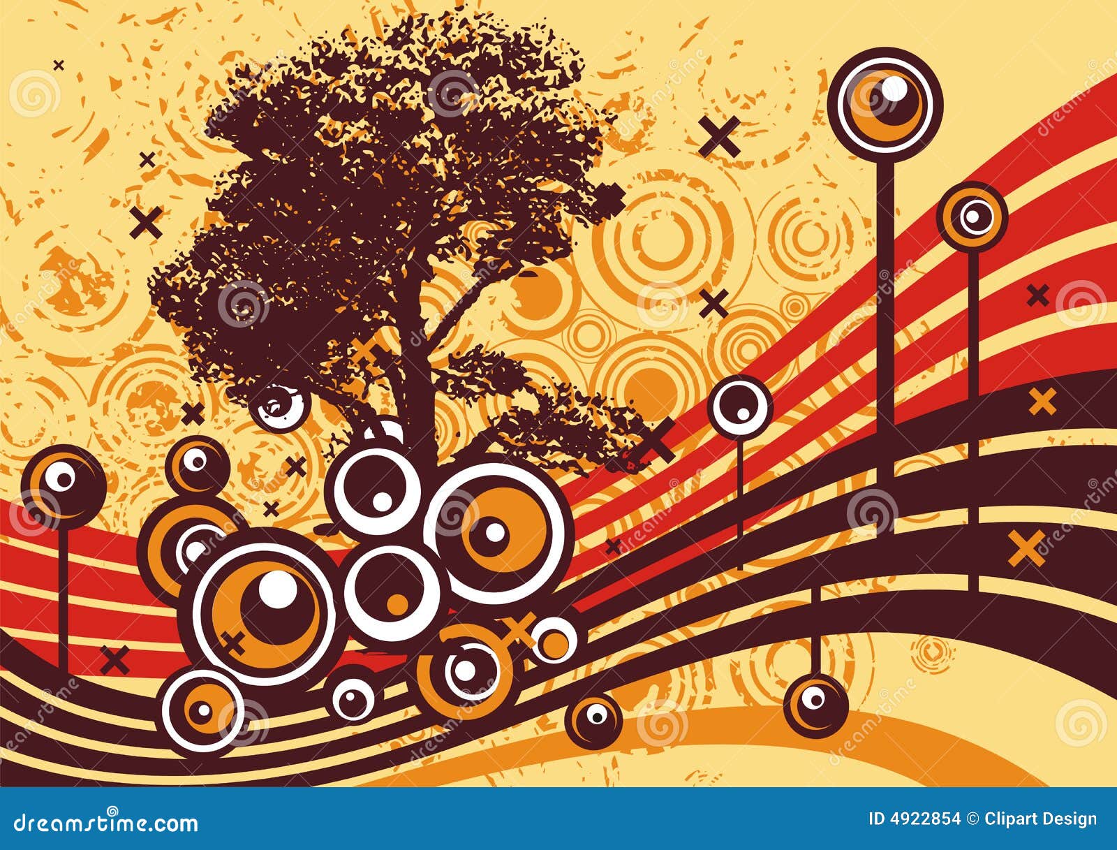 Grunge tree design stock vector. Illustration of foliage - 4922854