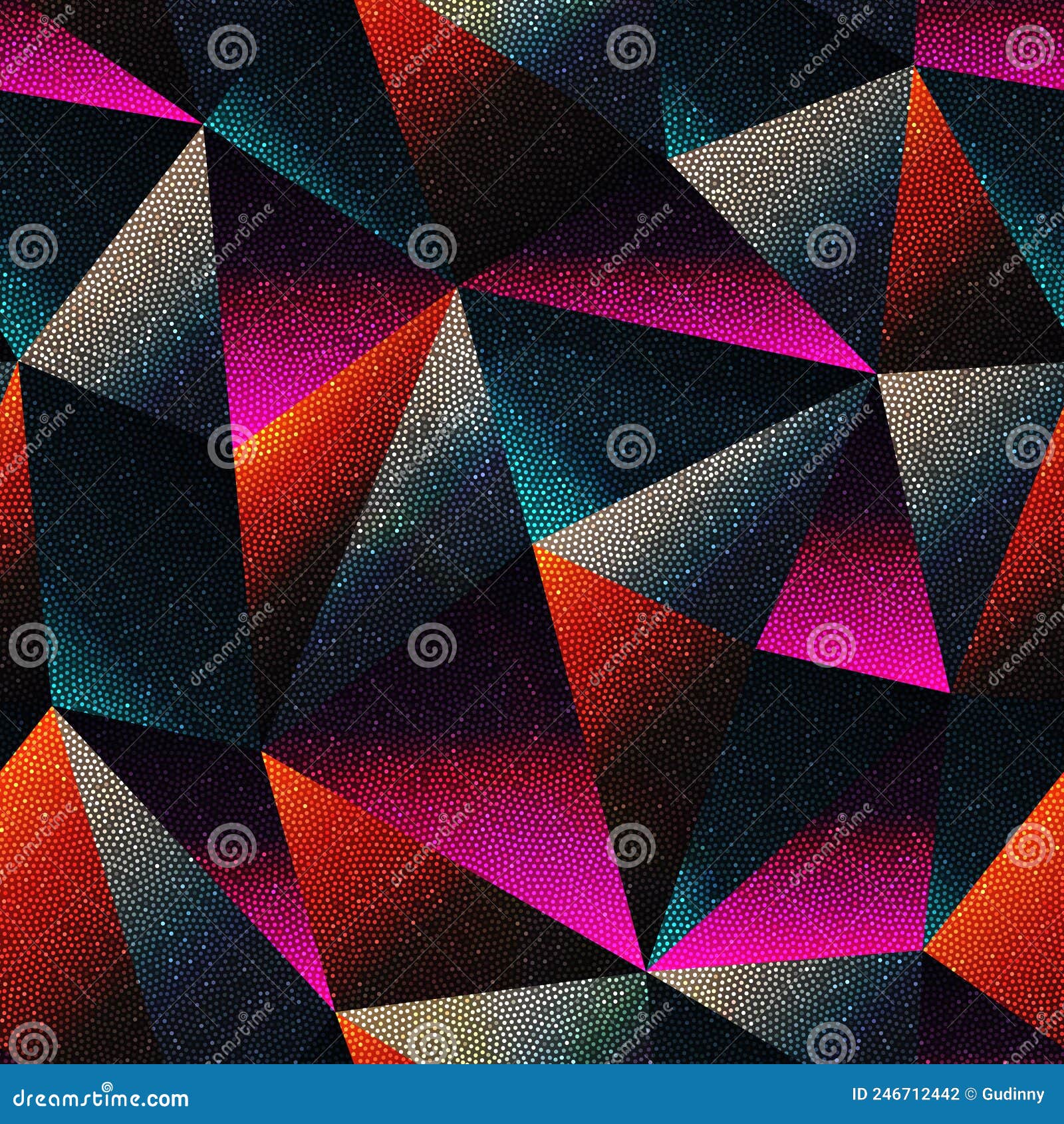 Grunge Triangle Geometric Seamless Texture Stock Vector - Illustration ...