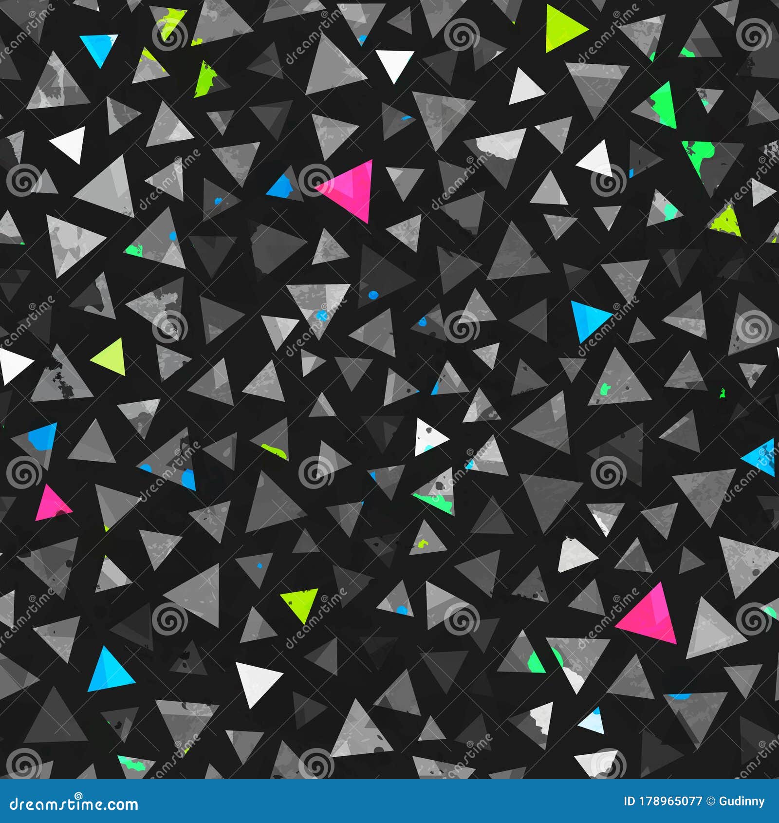 Grunge Triangle Seamless Pattern Stock Vector - Illustration of paper ...