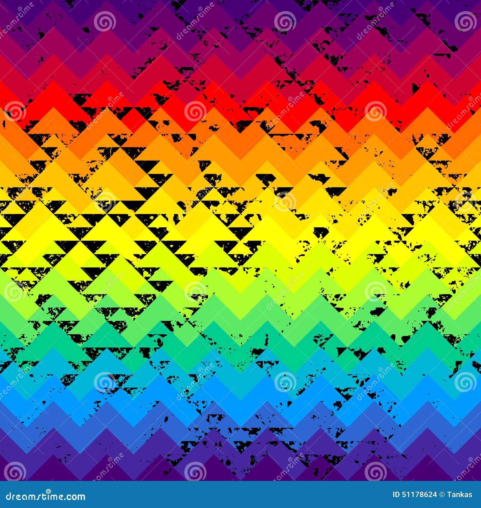 Grunge Triangles Pattern on Rainbow Colorful Stock Vector ...