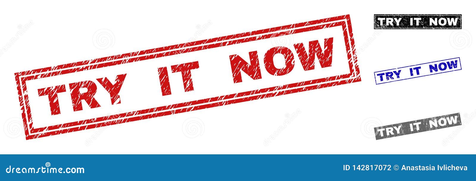 Grunge TRY it NOW Textured Rectangle Watermarks Stock Vector ...