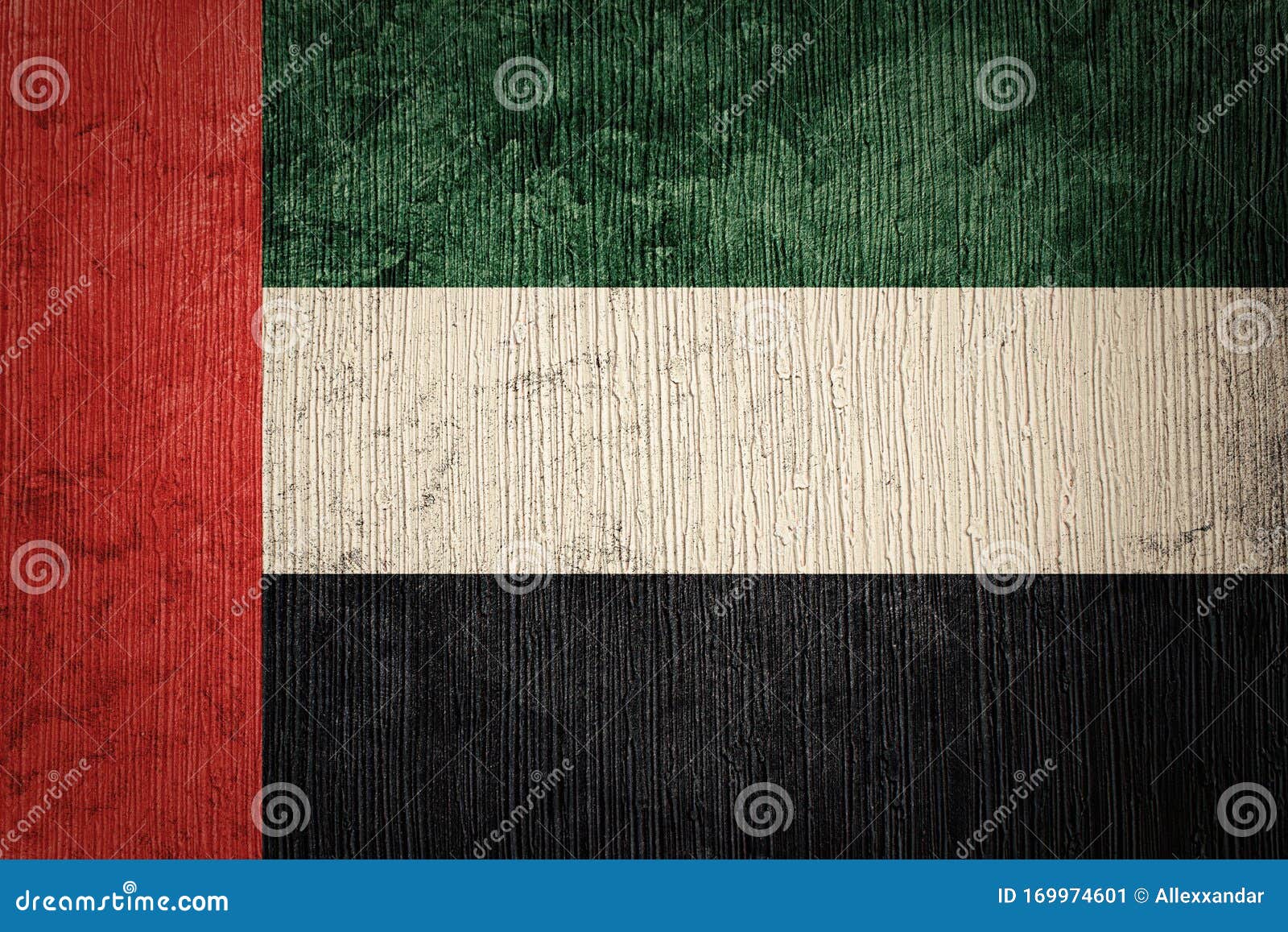 Grunge UAE Flag. United Arab Emirates Flag with Grunge Texture Stock ...
