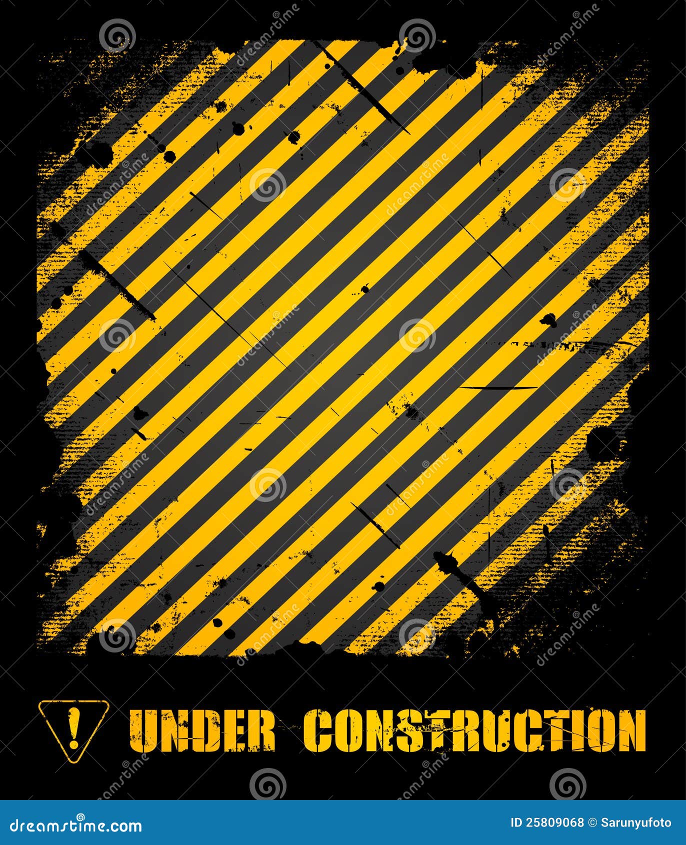 Grunge Under Construction Texture Stock Illustration - Illustration of ...