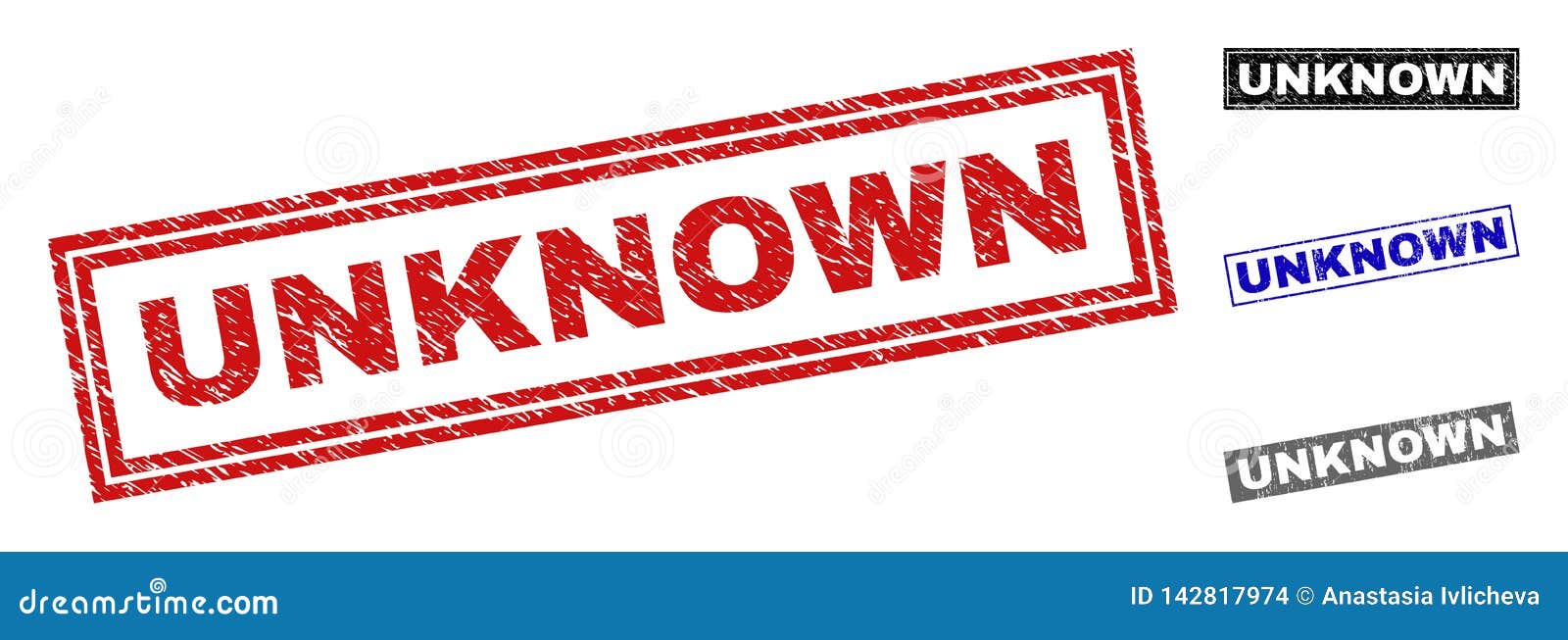 Grunge UNKNOWN Textured Rectangle Stamps Stock Vector - Illustration of ...