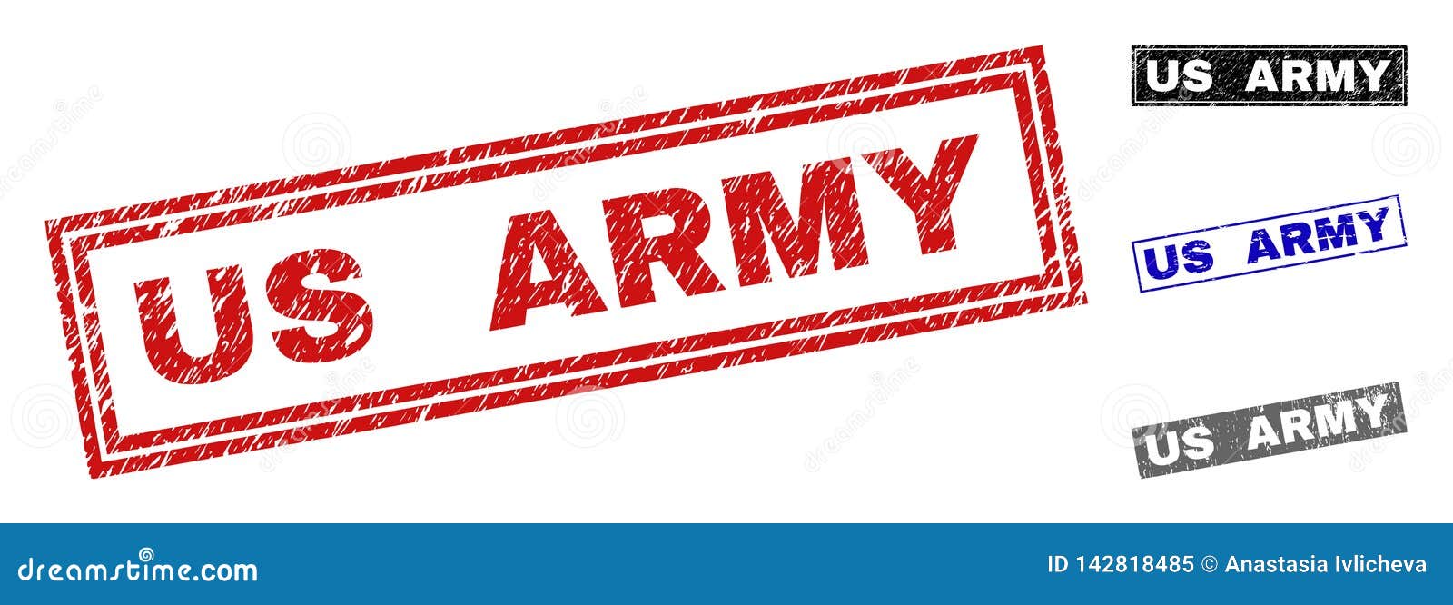 Grunge US ARMY Textured Rectangle Watermarks Stock Vector ...
