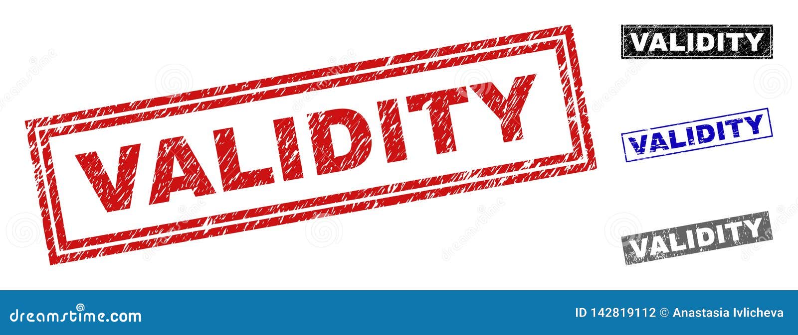 Grunge VALIDITY Scratched Rectangle Stamps Stock Vector - Illustration ...