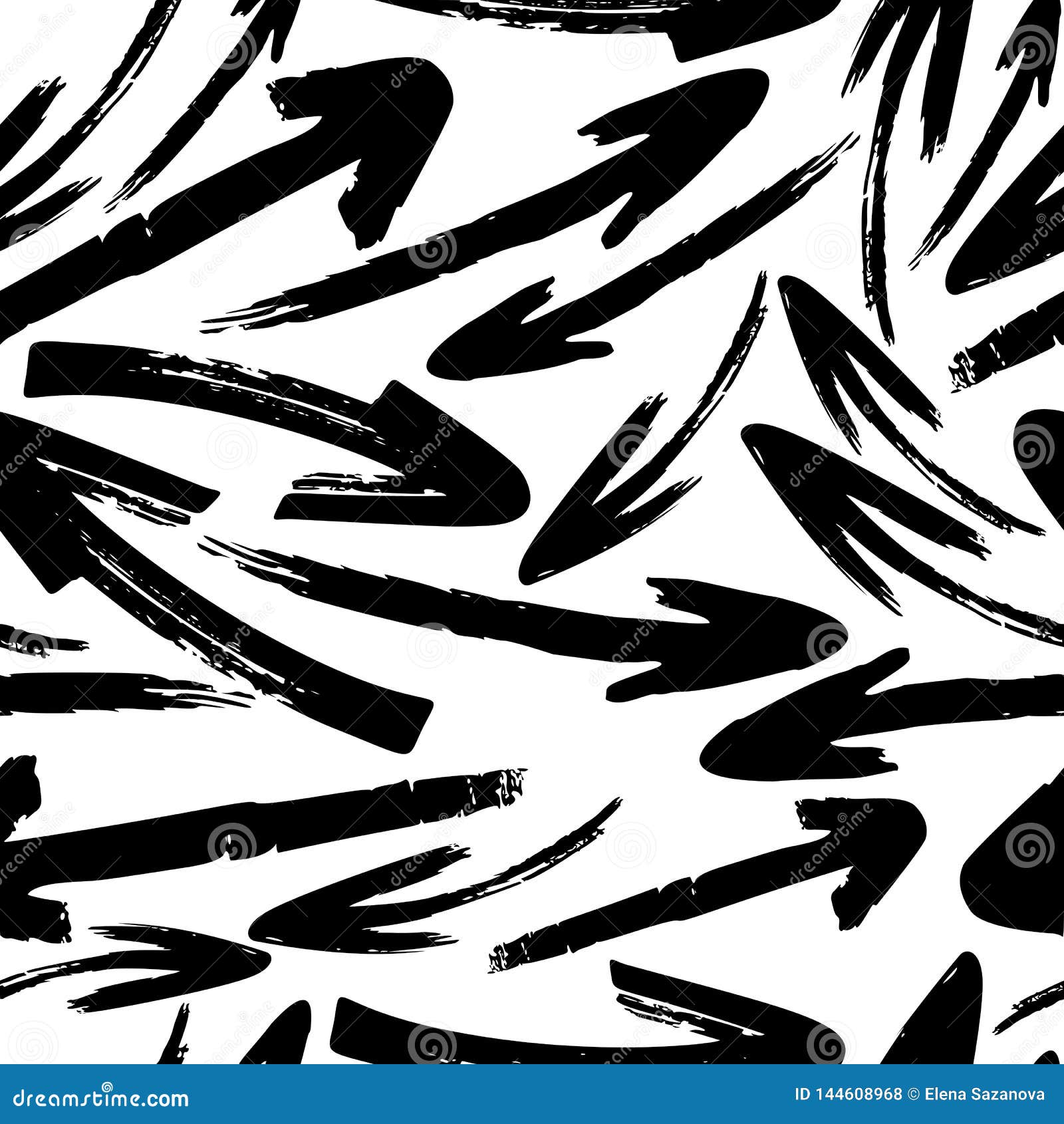 Grunge Vector Arrows Seamless Pattern Stock Vector - Illustration of ...