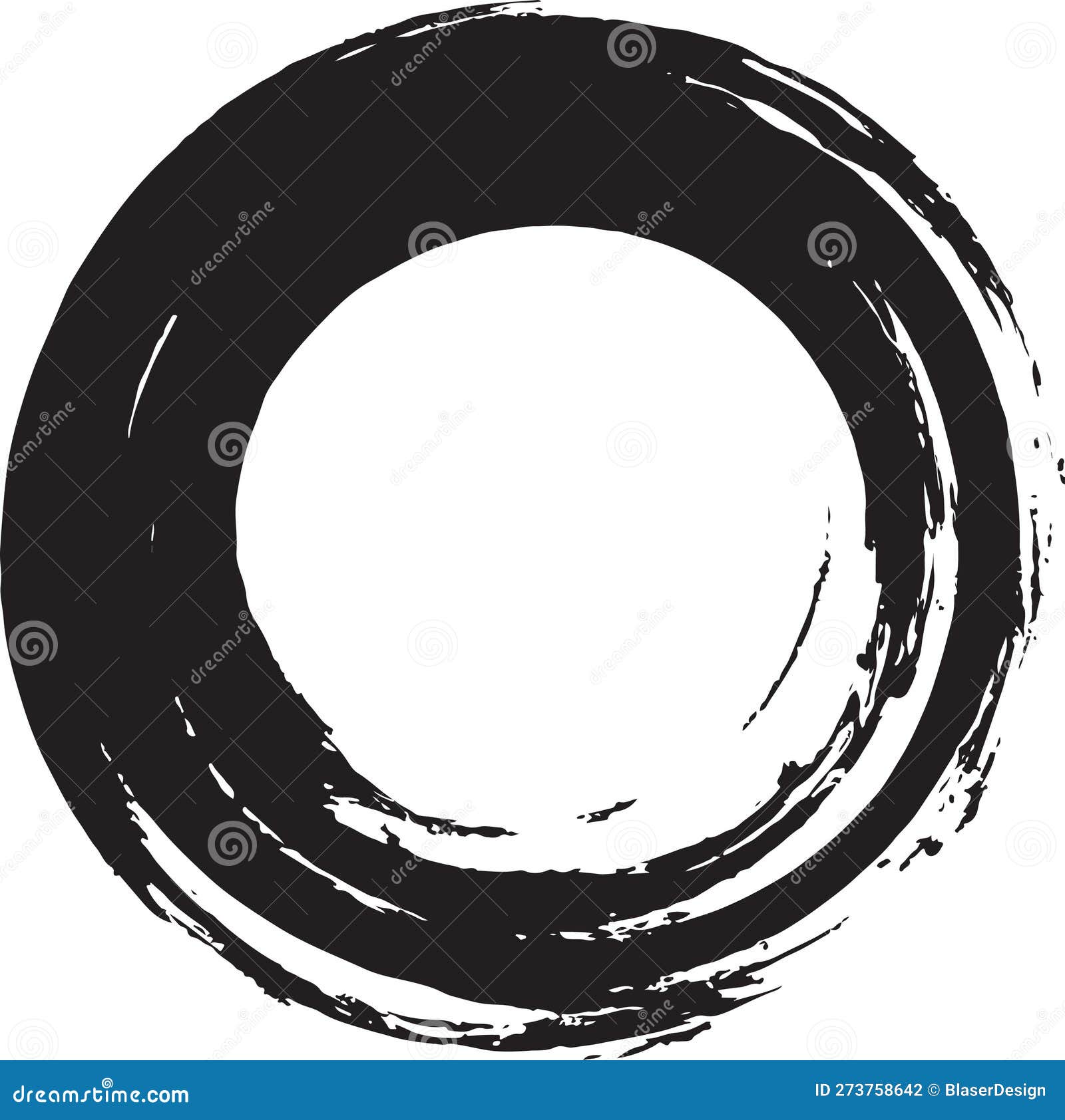Grunge Vector Circle, Paint Brush Stock Vector - Illustration of drawn ...