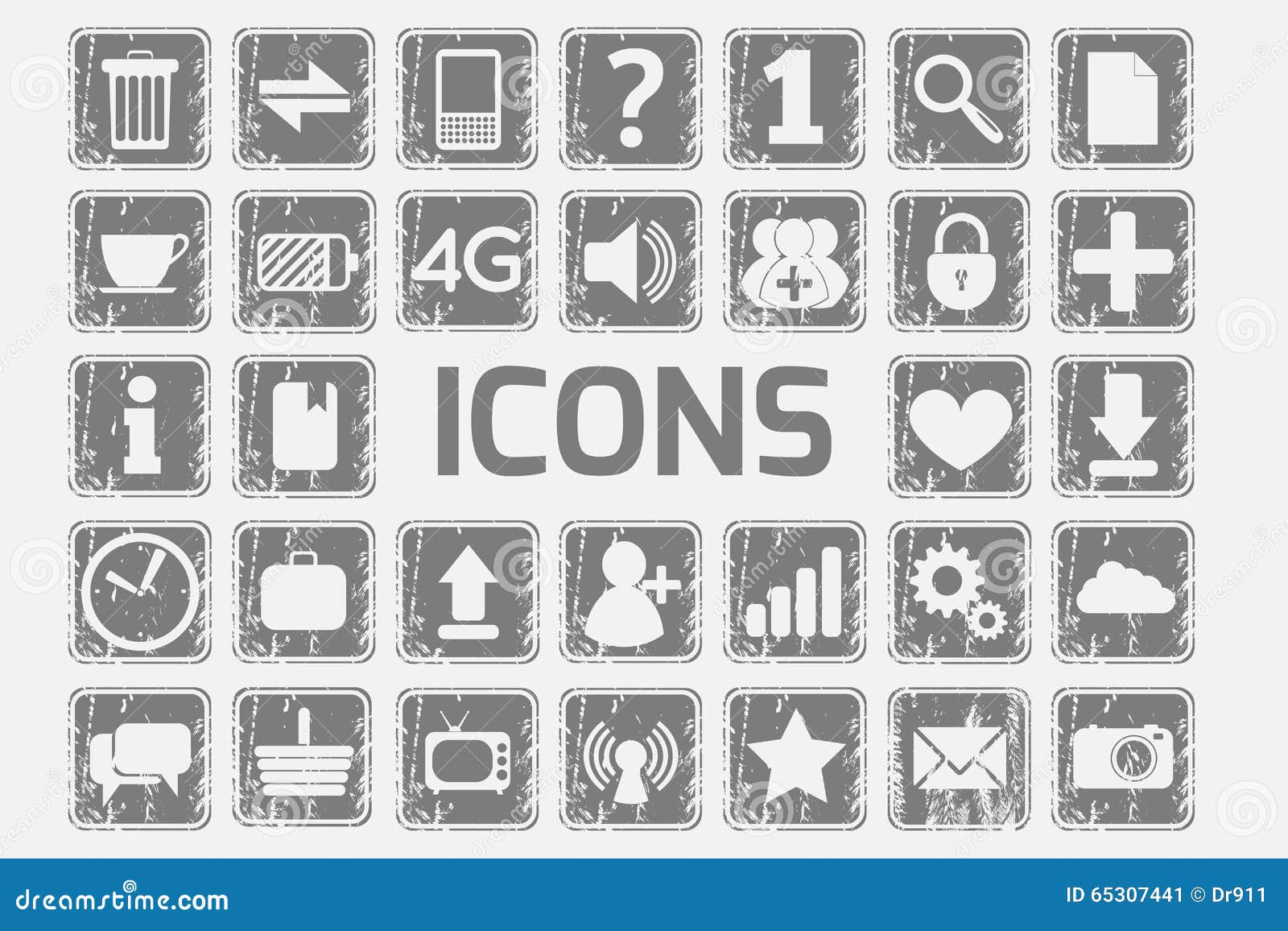 Grunge Vector Set stock vector. Illustration of outline - 65307441