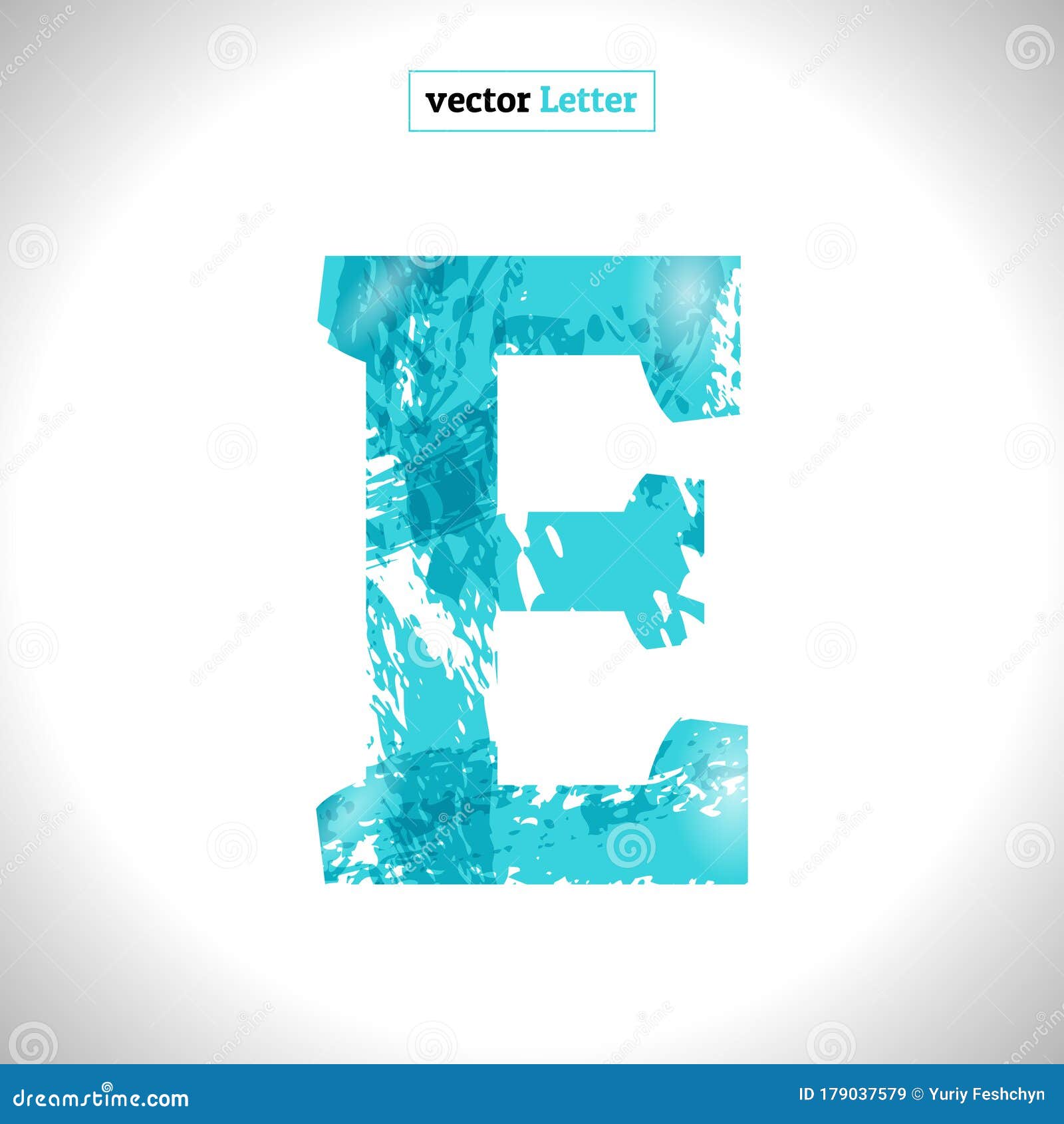 Grunge Vector Symbol E. Font Blue Sketch Style. Stock Vector ...