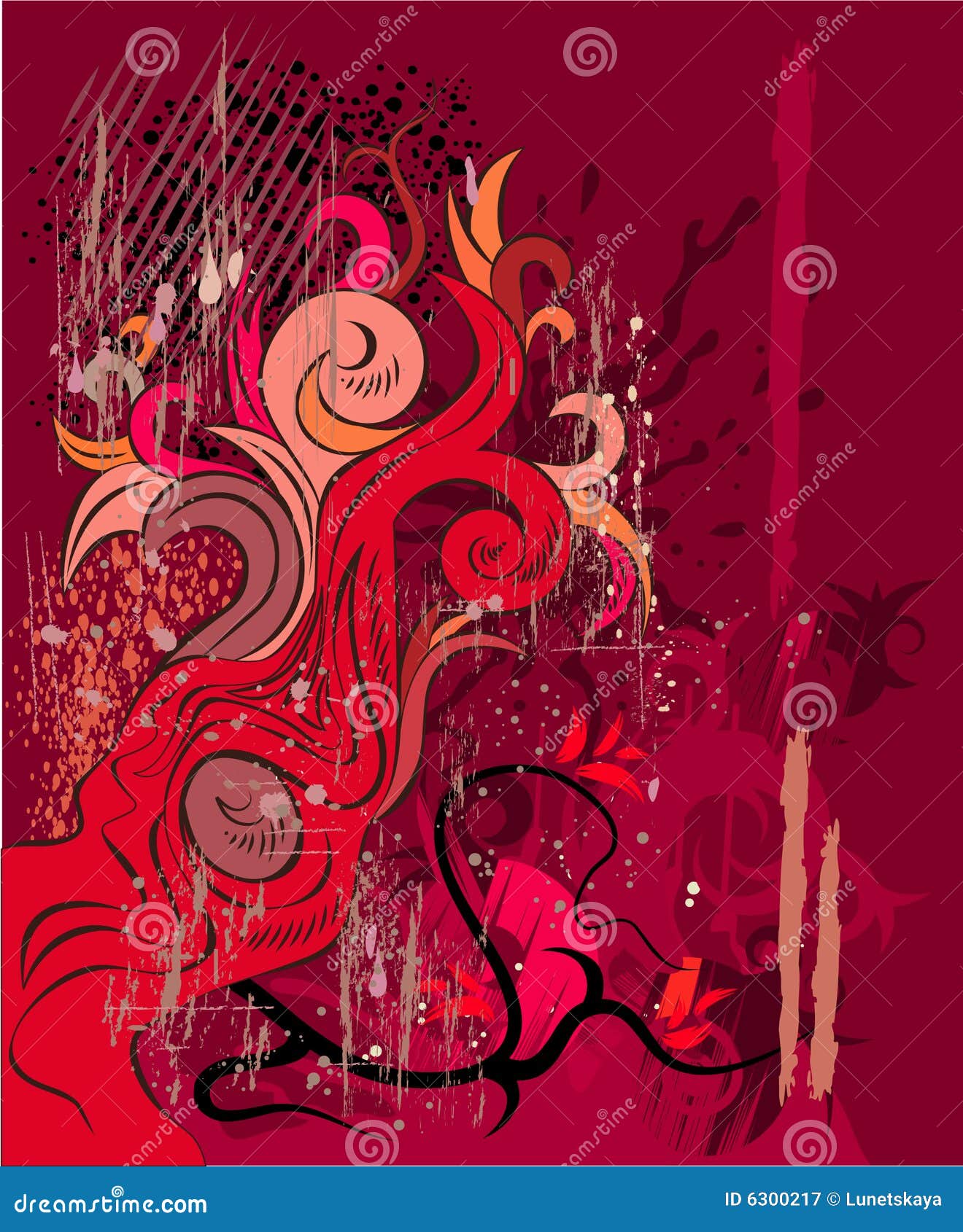 Grunge vector tree stock vector. Illustration of tree - 6300217