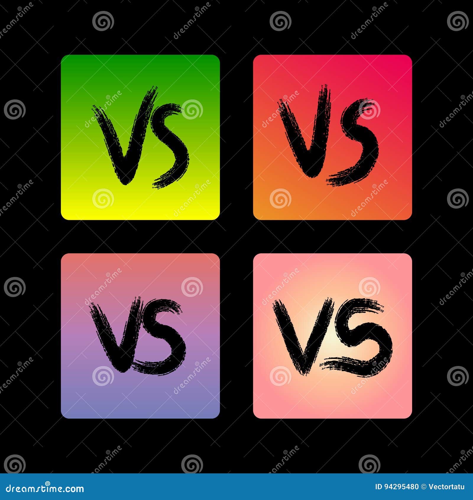 Grunge Versus Signs on Gradient Backdrop Stock Vector - Illustration of ...