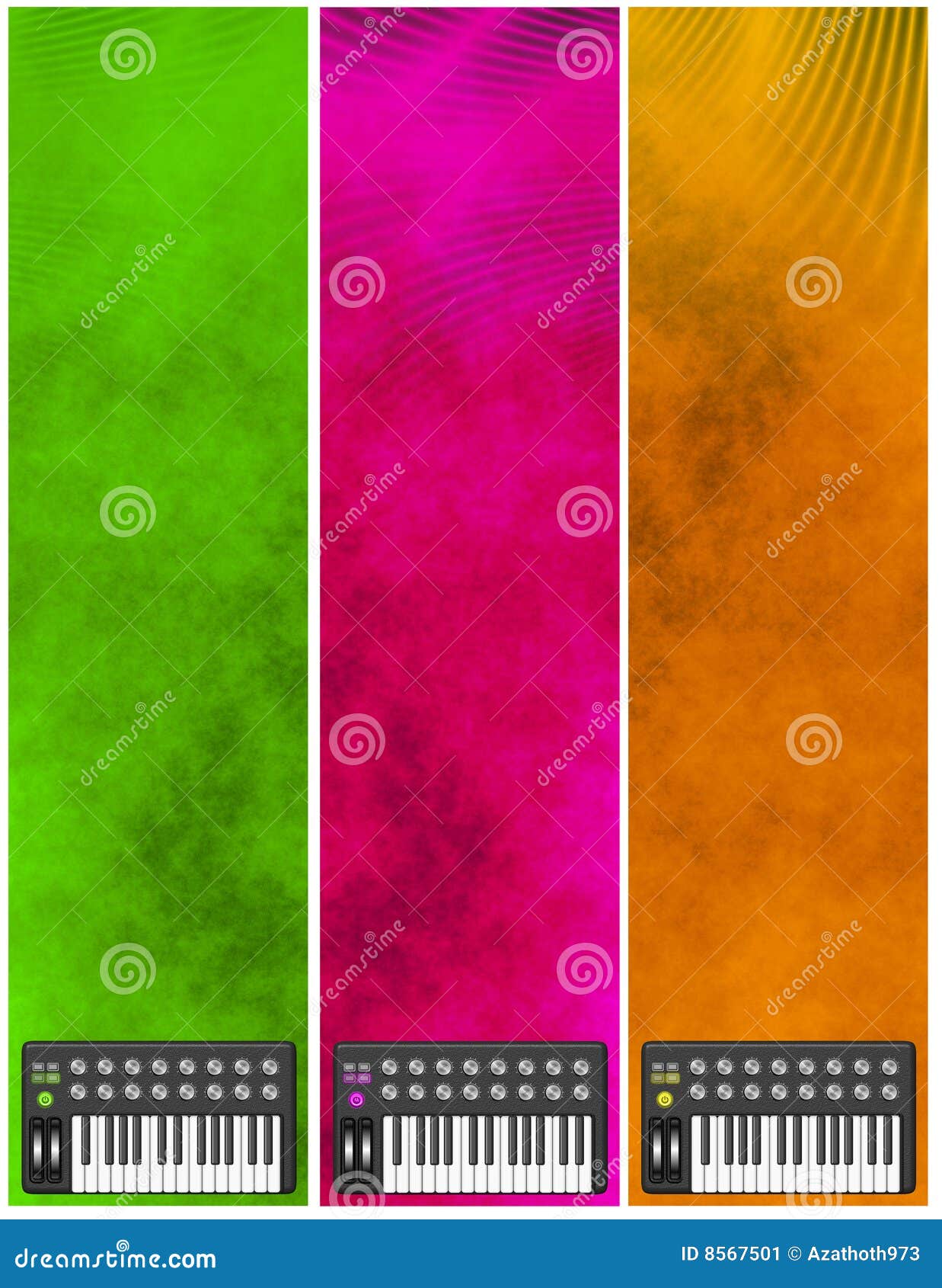 Grunge Vertical Keyboards Banners Picture. Image: 8567501