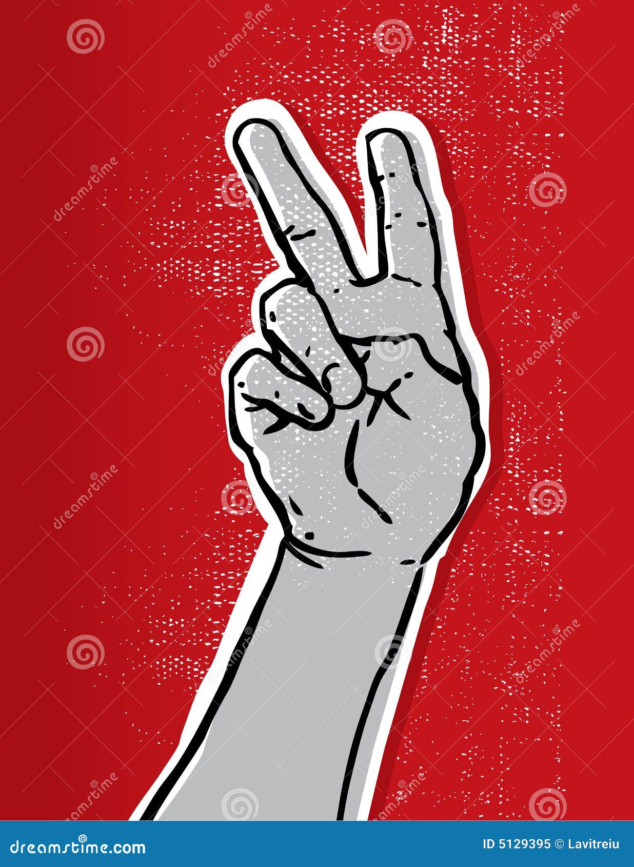 Grunge Victory Sign Royalty Free Stock Photo - Image: 5129395