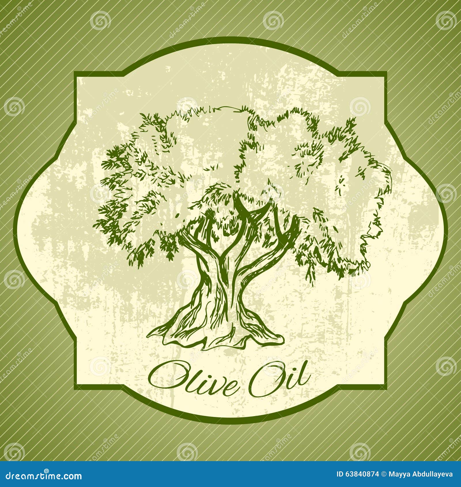 Grunge Vintage Label with Olive Tree Stock Vector - Illustration of ...
