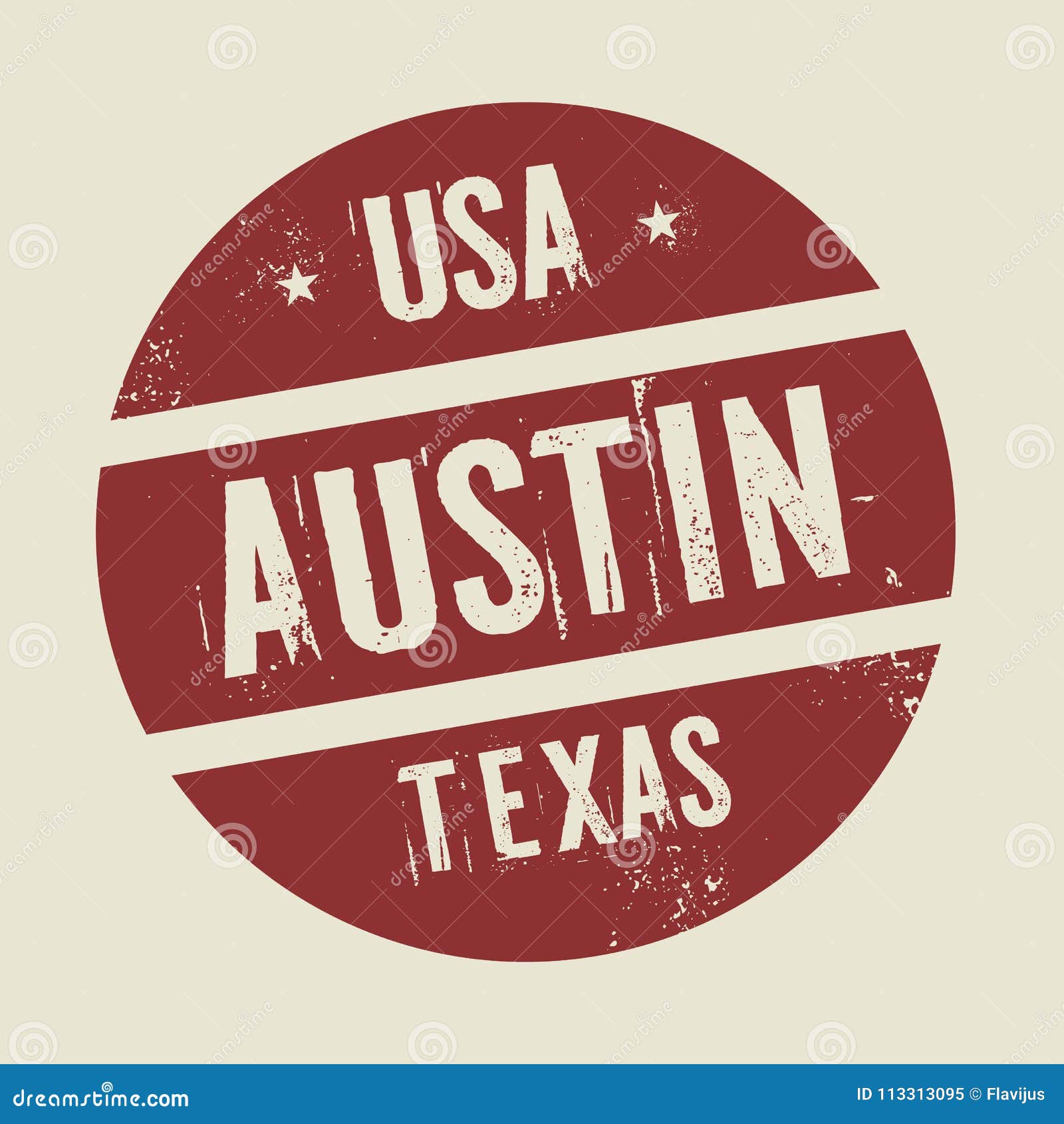 Grunge Vintage Round Stamp with Text Austin, Texas Stock Vector ...