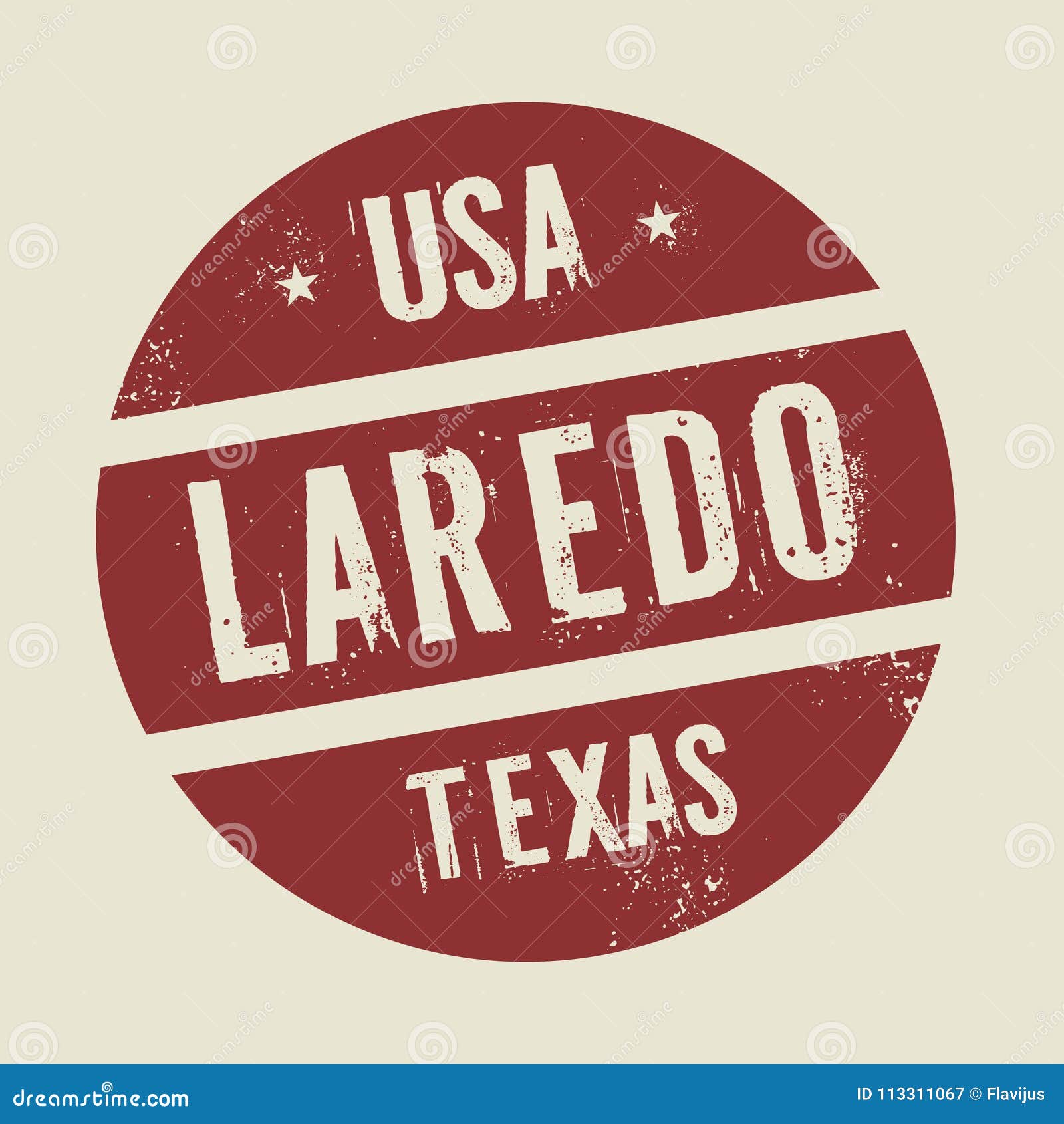 Grunge Vintage Round Stamp with Text Laredo, Texas Stock Vector ...