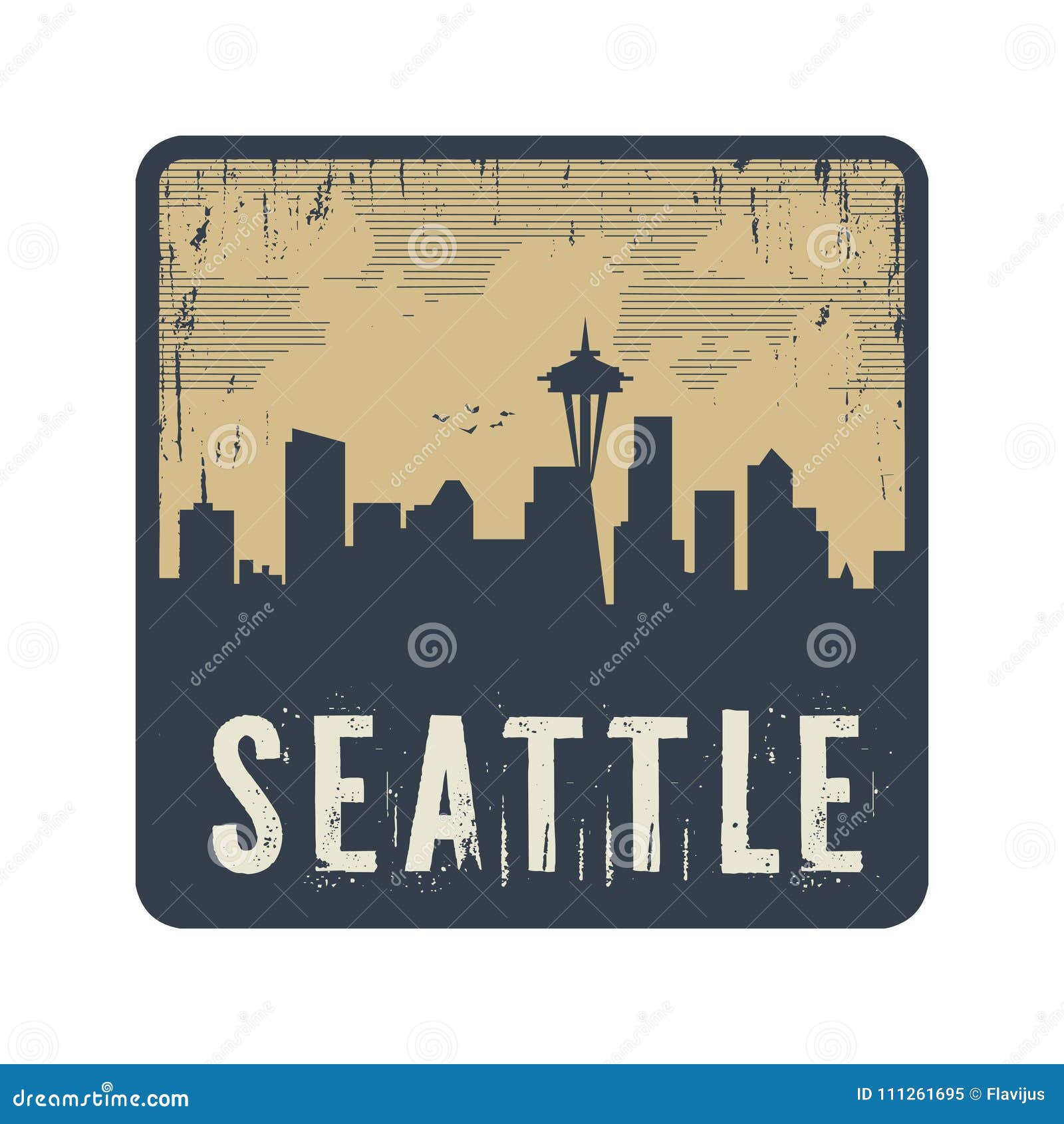 Grunge Vintage Stamp with Text Seattle Editorial Image - Illustration ...