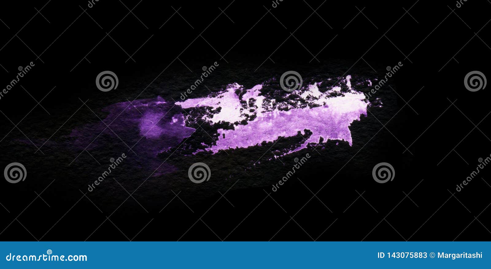 Grunge Violet Splash Isolated on a Black Background. Texture Shape for ...