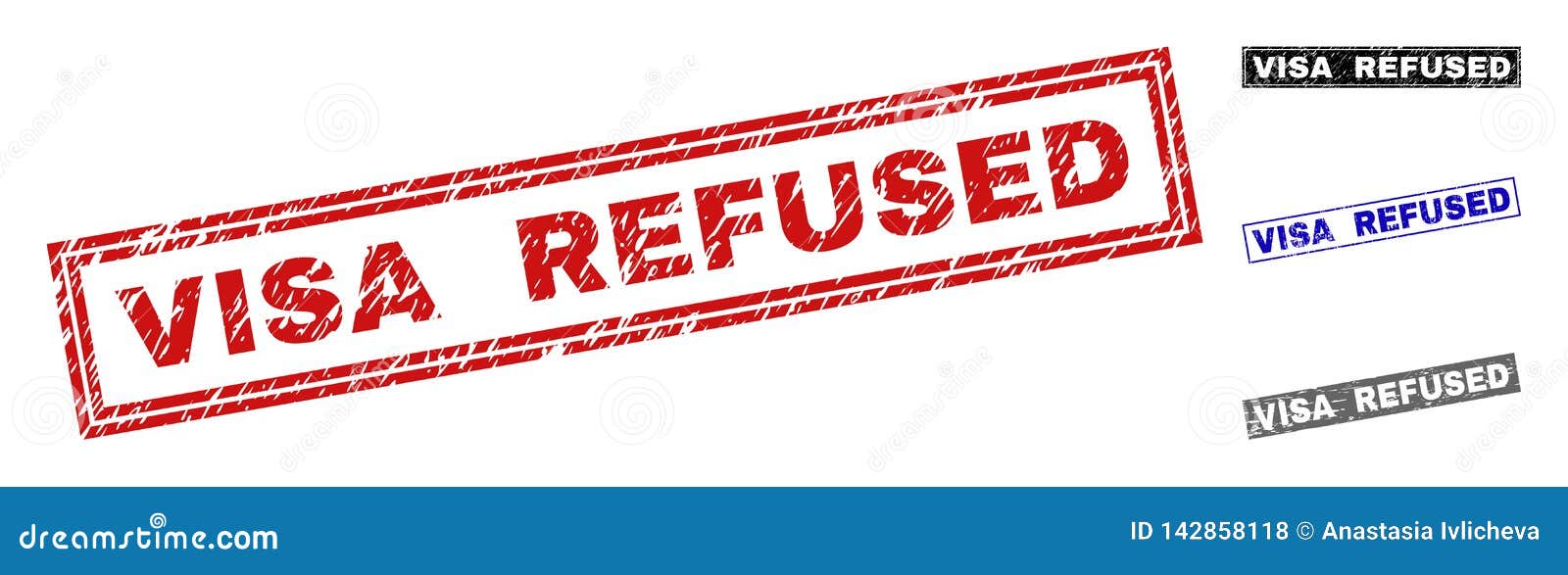 Grunge Red Refused Word Rubber Business Stamp On White Background ...