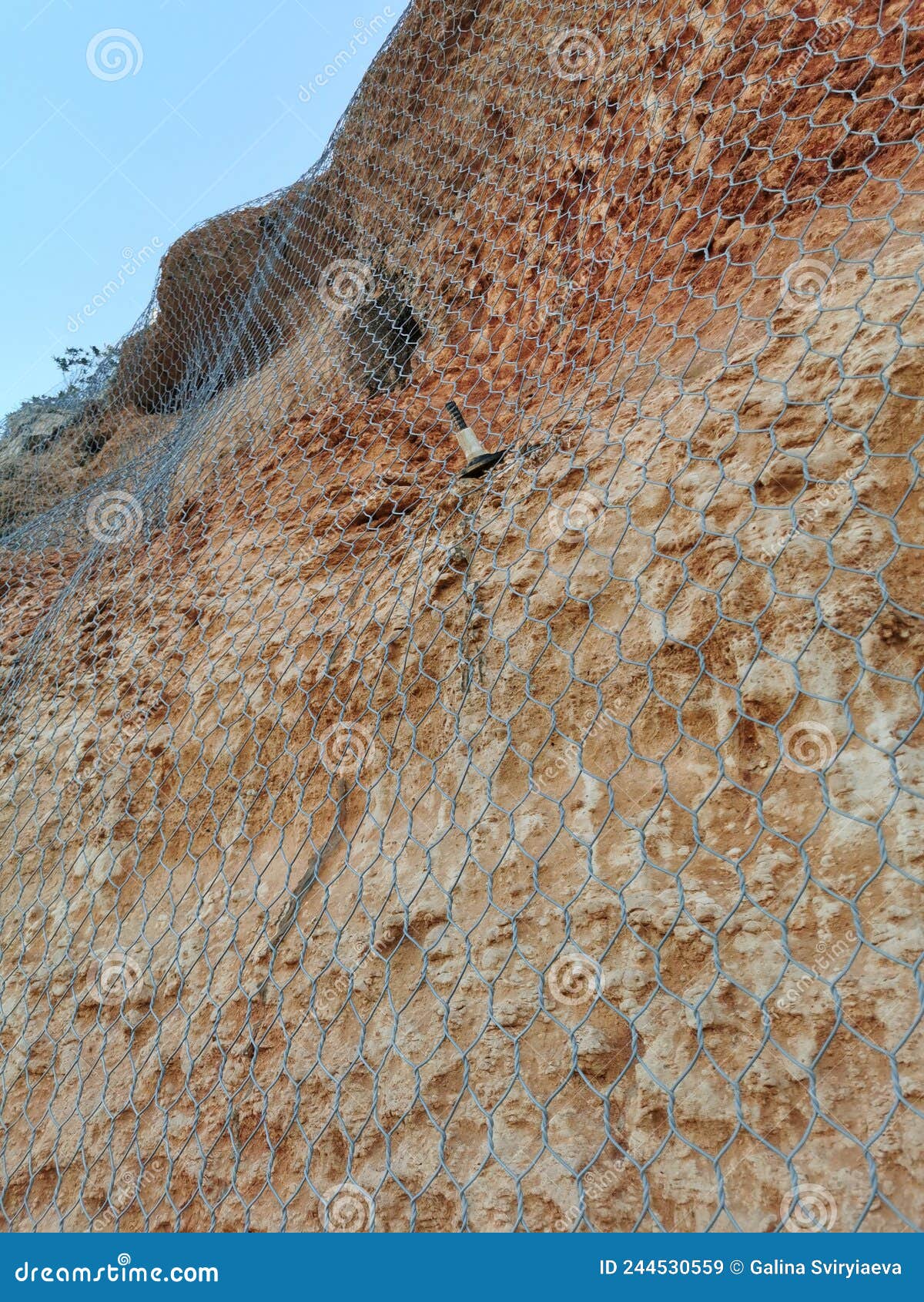 Grunge Wall Stone or Solid Nature Rock with Net for Protection from ...