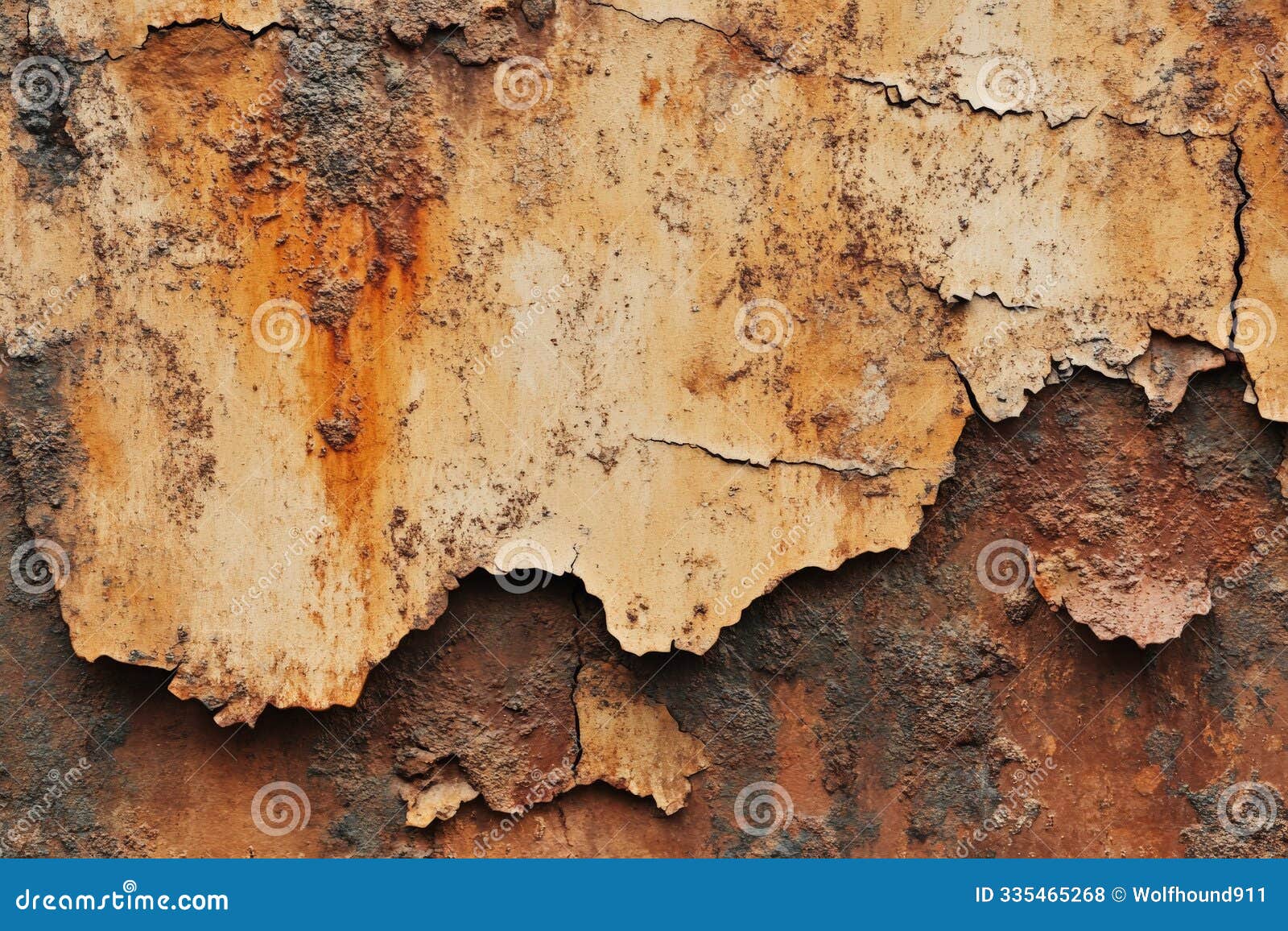 A Grunge Wall Texture in Faded Rust, Featuring Flaking Paint and Heavy ...