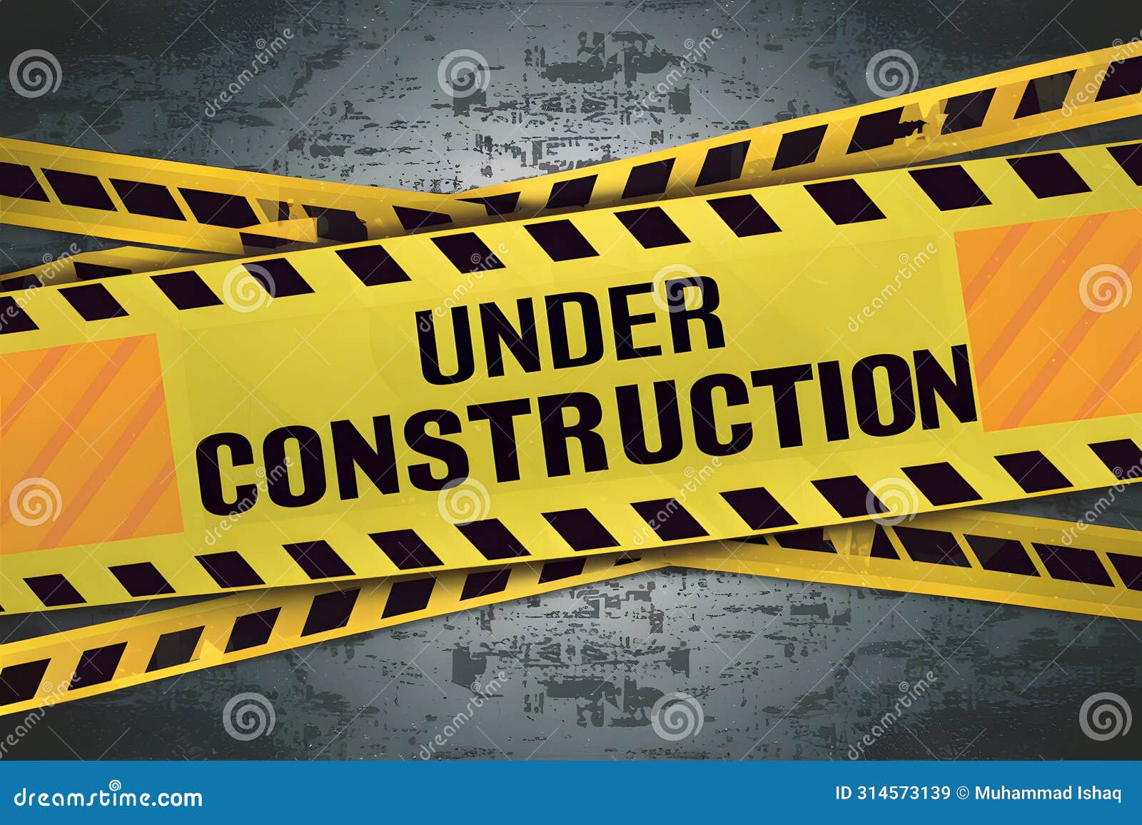 Grunge Warning Tape Background with Under Construction Theme, Adding ...