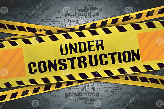 Grunge Warning Tape Background with Under Construction Theme, Adding Visual Interest in Vector ...