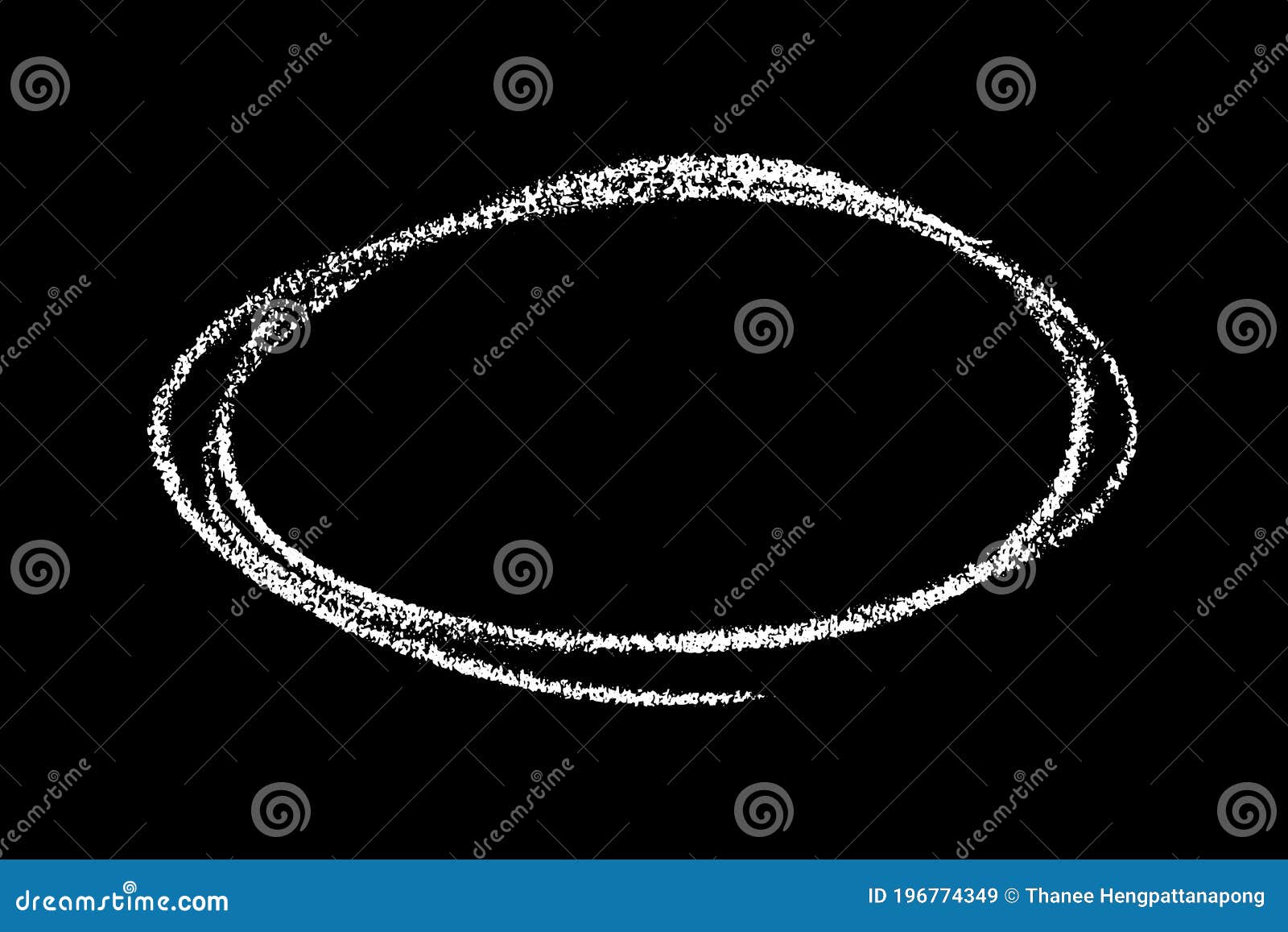 Grunge White Chalk Handdrawing in Circle or Round Shape Textured on ...