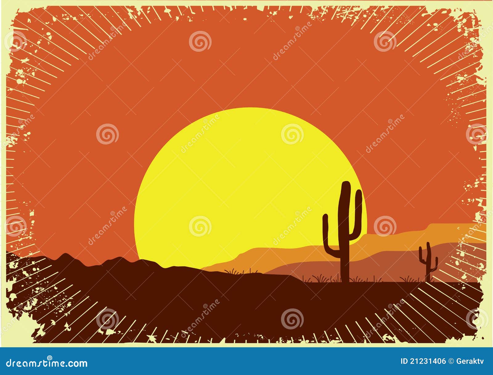Western Sunset Clipart Image