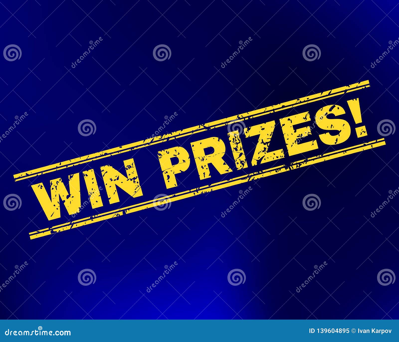 WIN PRIZES! Scratched Stamp Seal on Gradient Background Stock Vector ...