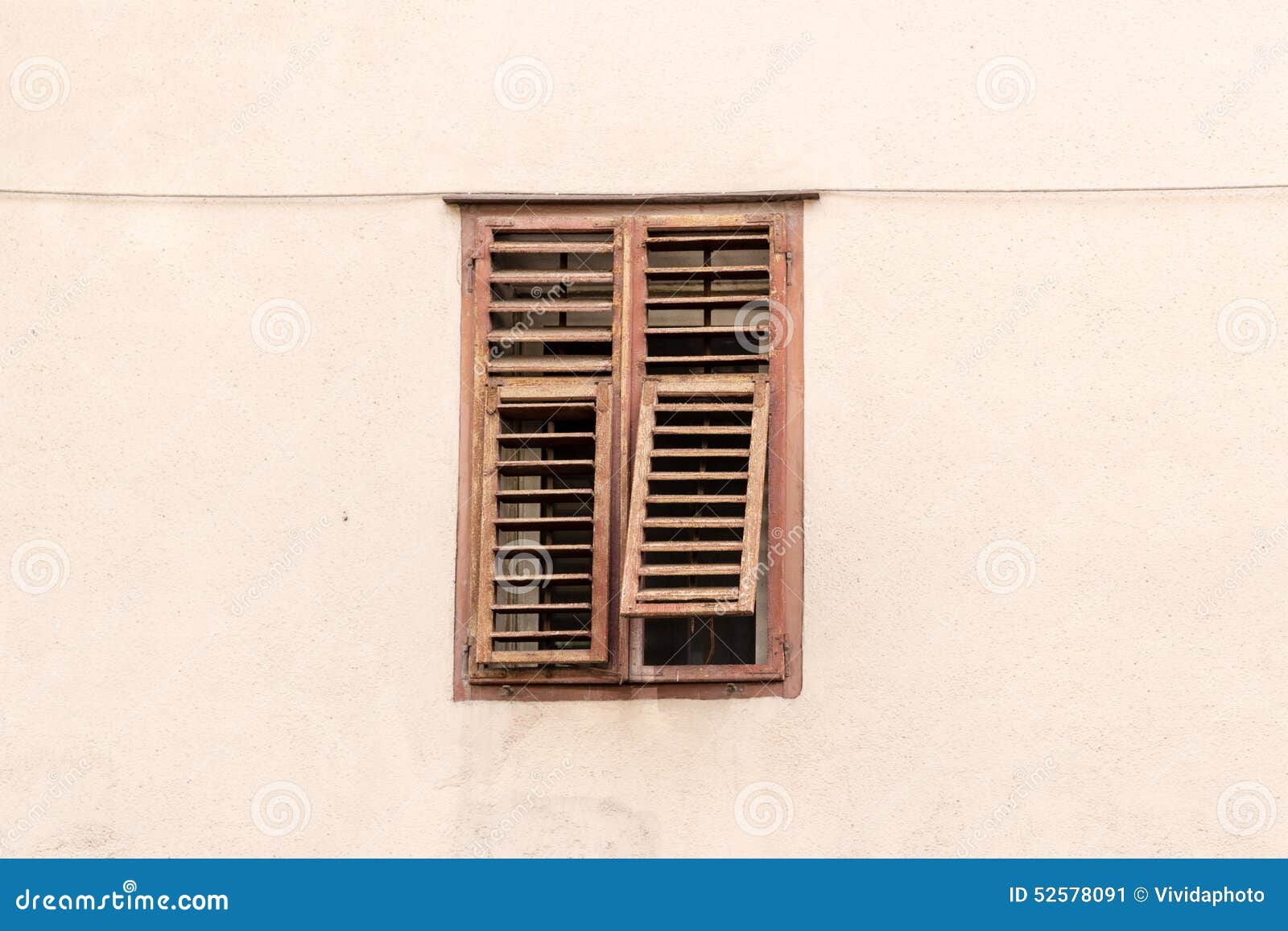 Grunge Window with Brown Shutters Stock Image - Image of wooden ...