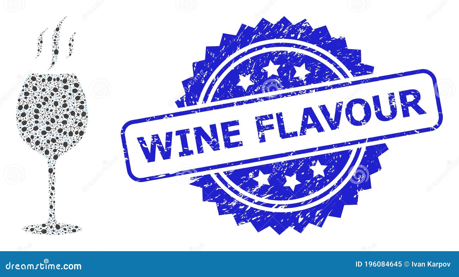 Grunge Wine Flavour Seal Stamp and Recursive Wine Flavour Icon ...