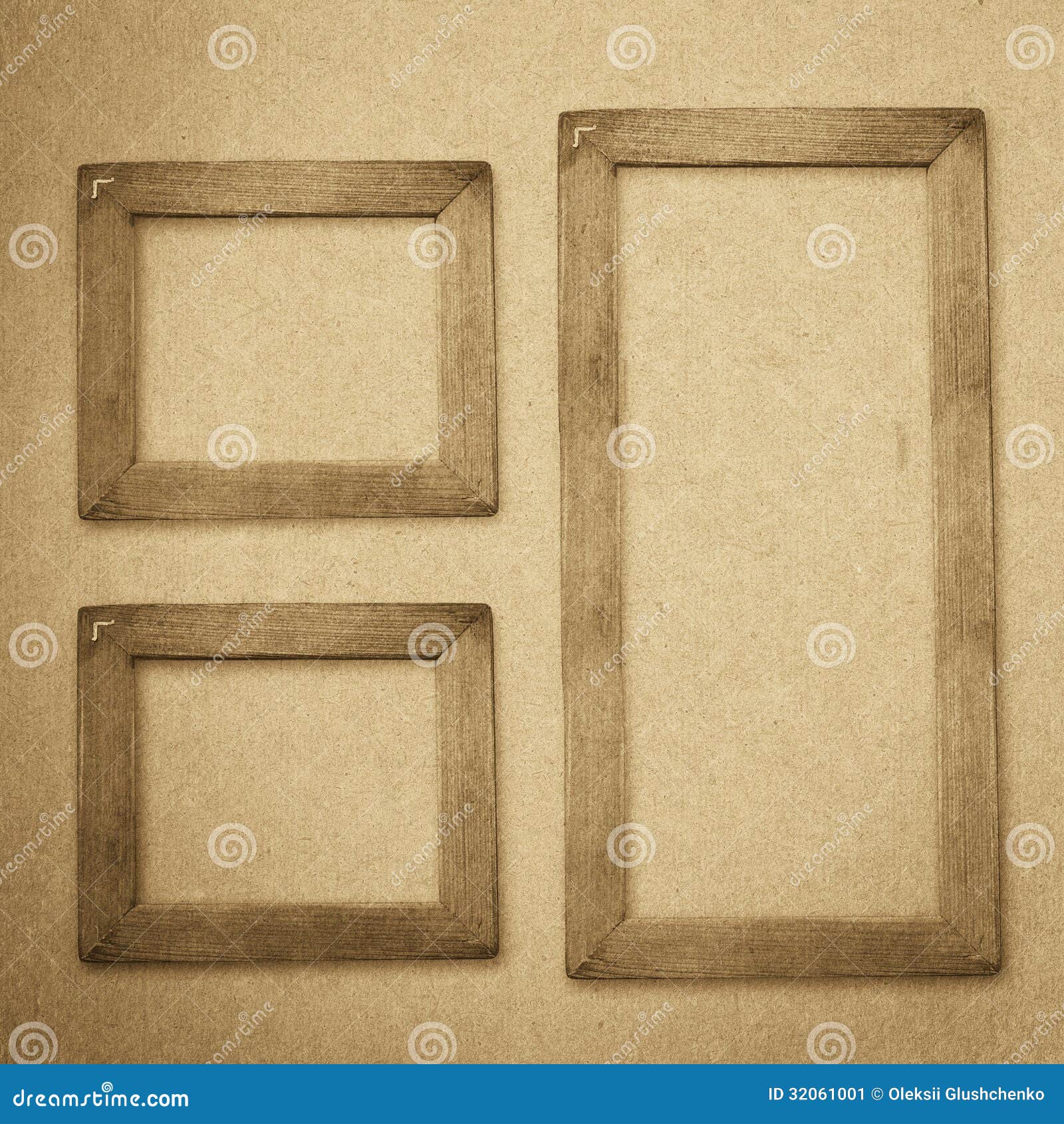 Grunge Wood Frame Background, Vintage Paper Texture Stock Image - Image ...
