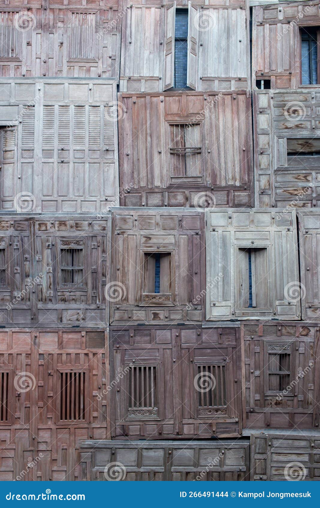 Grunge Wooden Window Frame with Shutters Opened, Focus Selective Stock ...