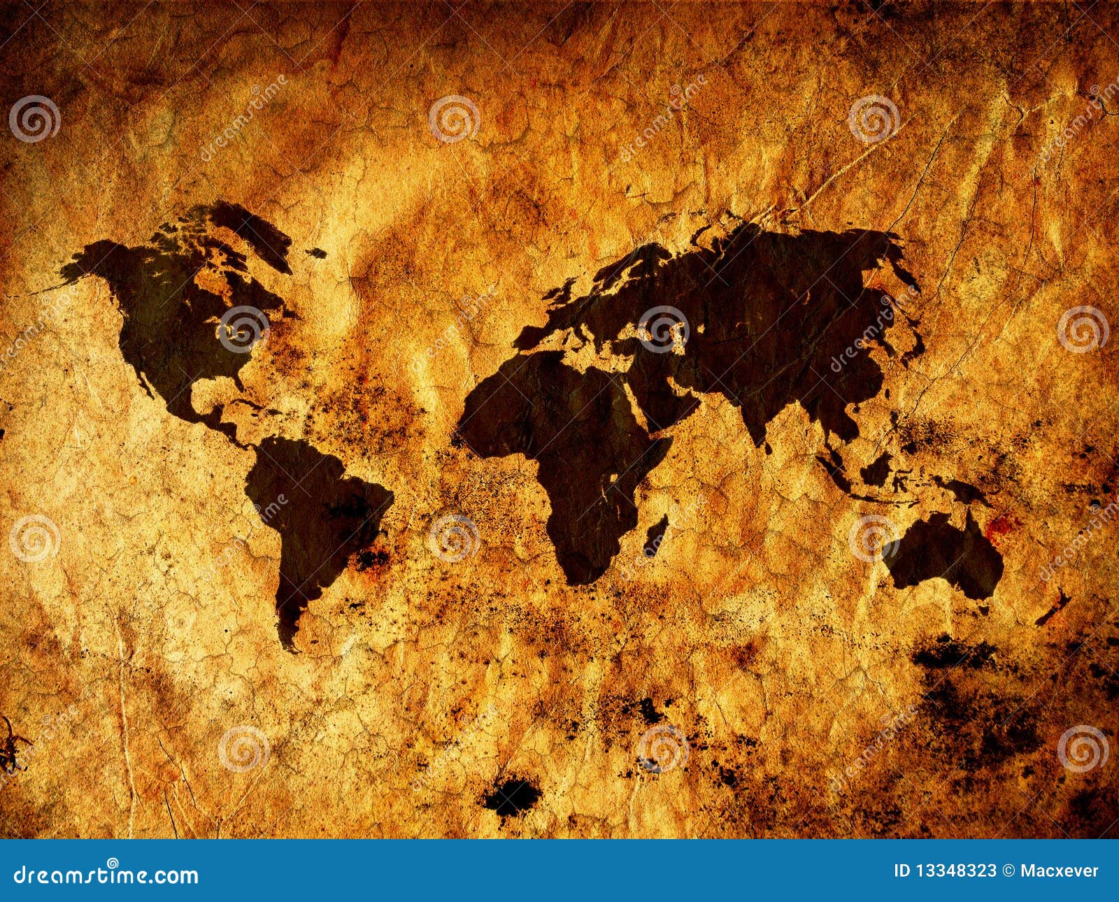 Grunge world map stock illustration. Illustration of dirty - 13348323