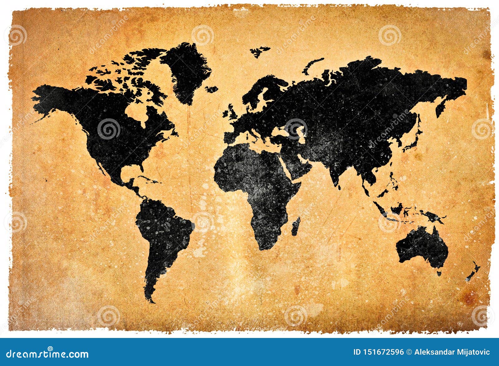 Grunge world map stock photo. Image of creative, continent - 151672596