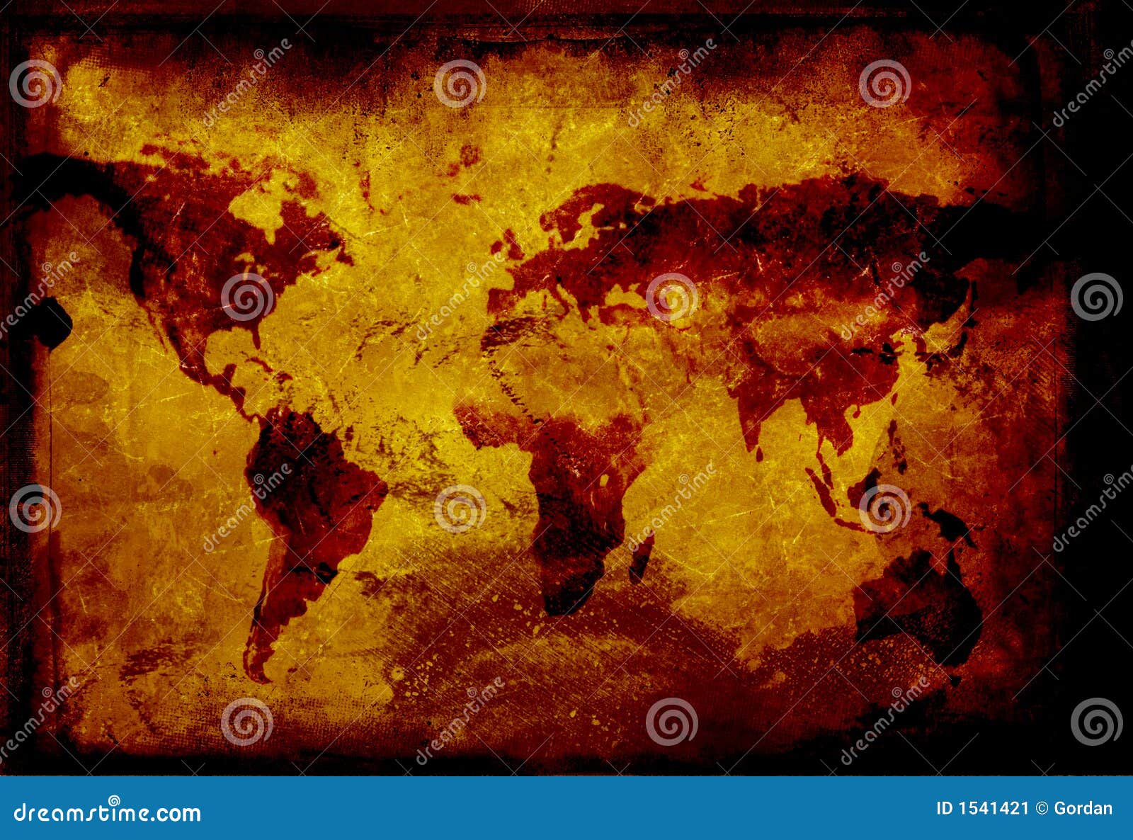 Grunge Map Of The World Over Brushed Metal Texture Stock Image ...