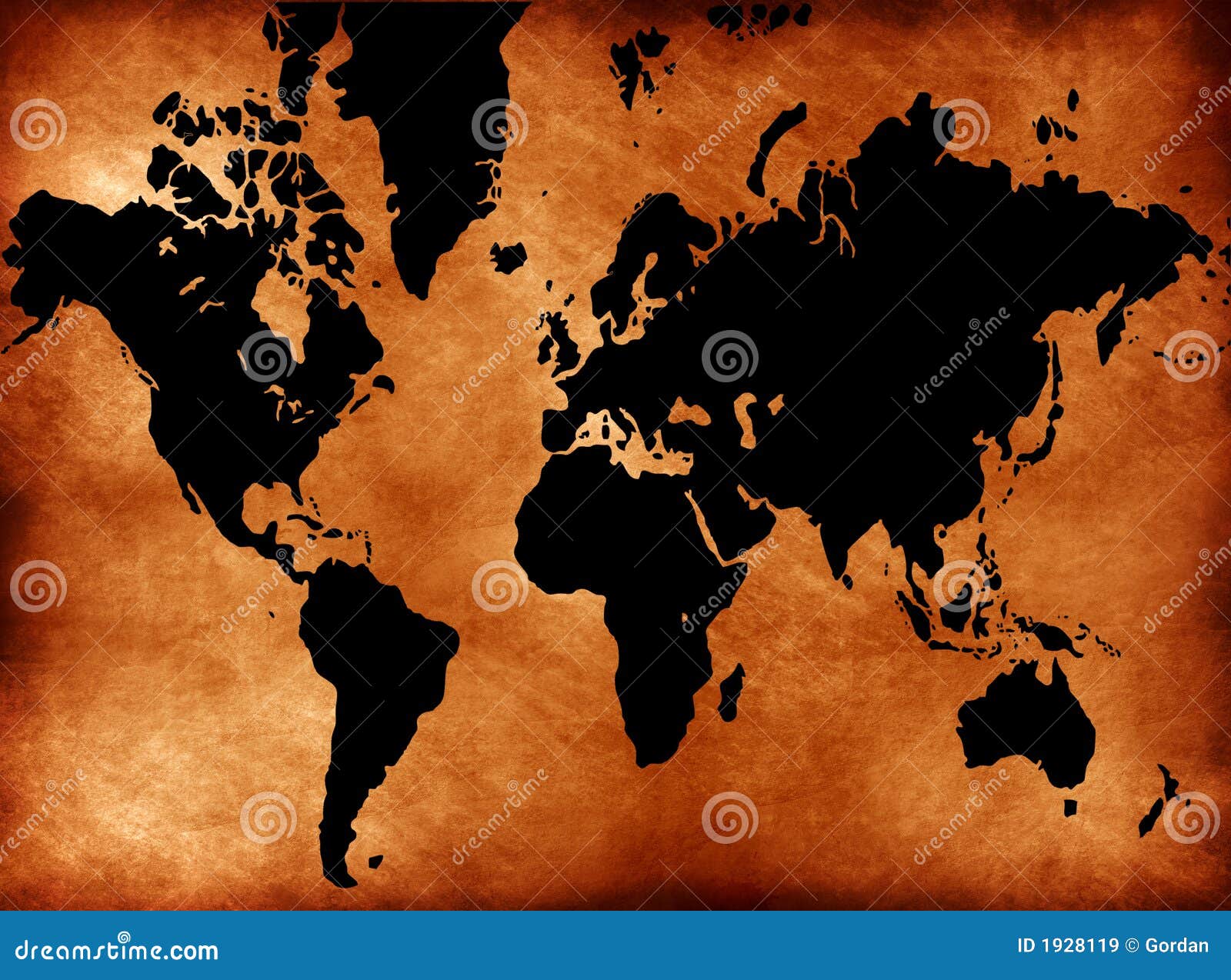 Grunge Map Of The World Over Brushed Metal Texture Stock Image ...