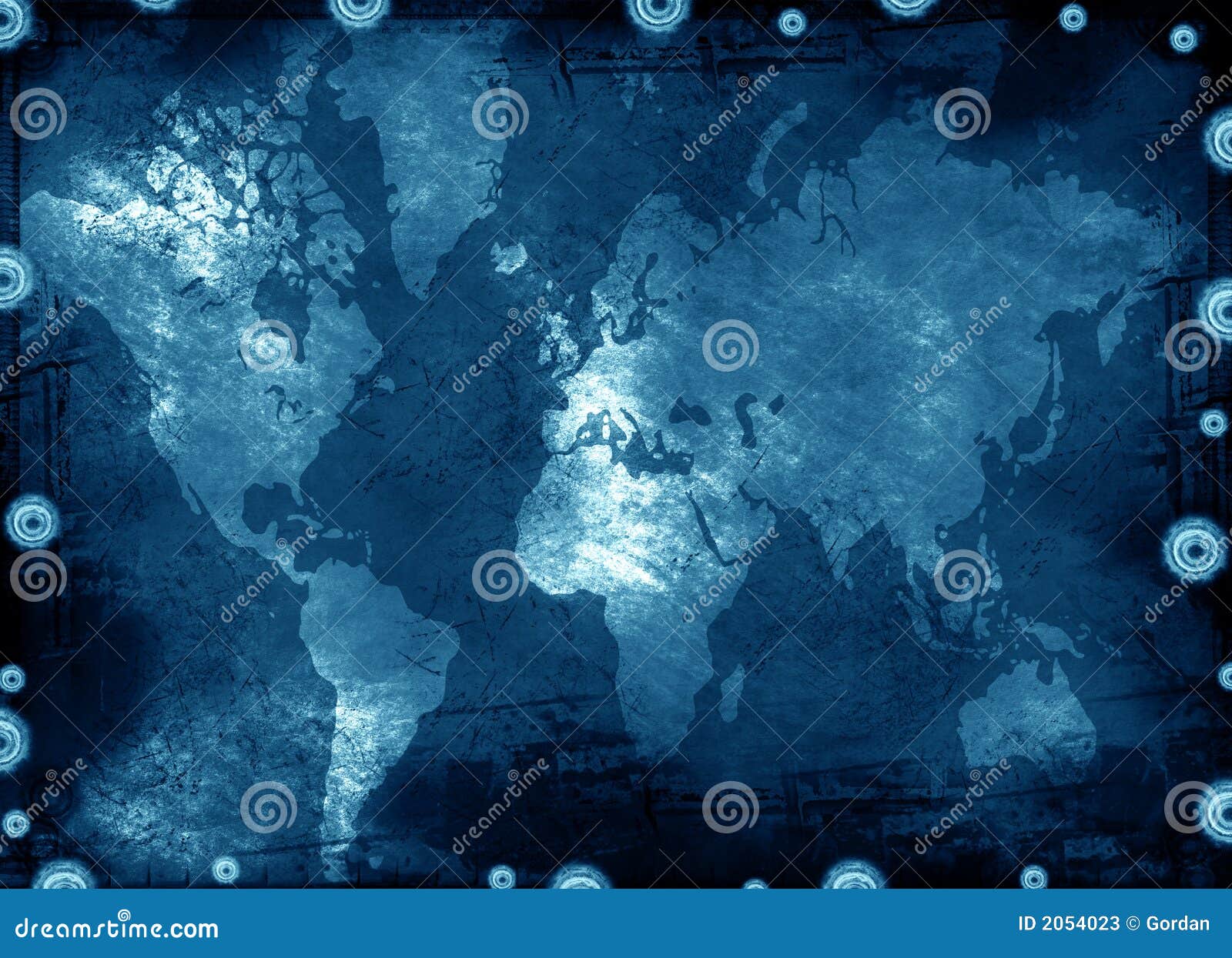 Grunge Map Of The World Over Brushed Metal Texture Stock Image ...