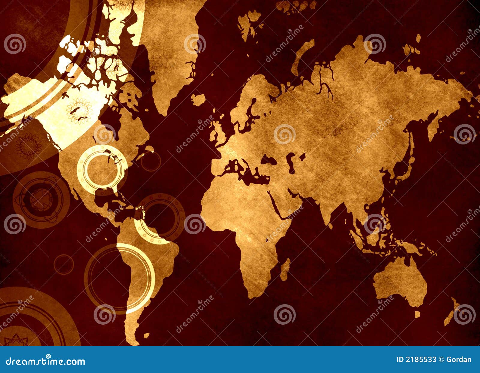 Grunge Map Of The World Over Brushed Metal Texture Stock Image ...