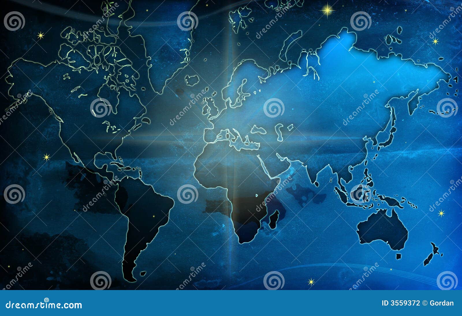 Grunge Map Of The World Over Brushed Metal Texture Stock Image ...