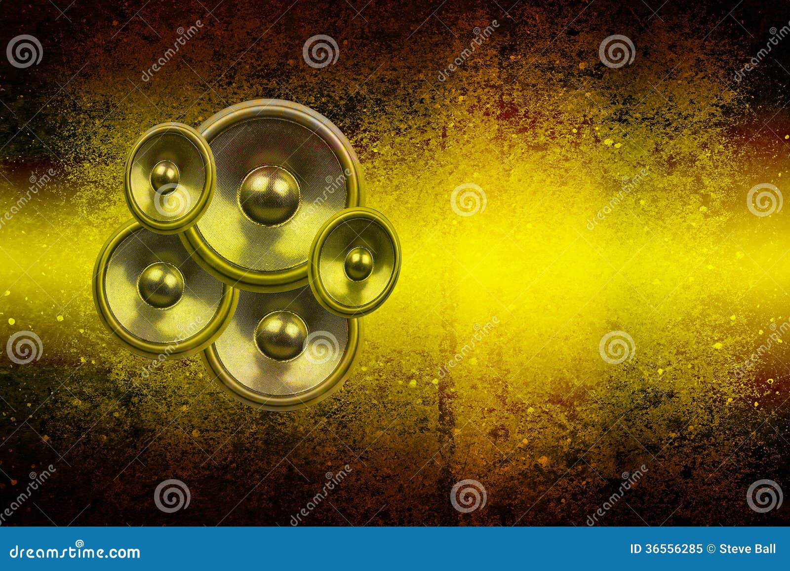 Grunge Yellow Audio Speakers Stock Image - Image of grunge, streak ...